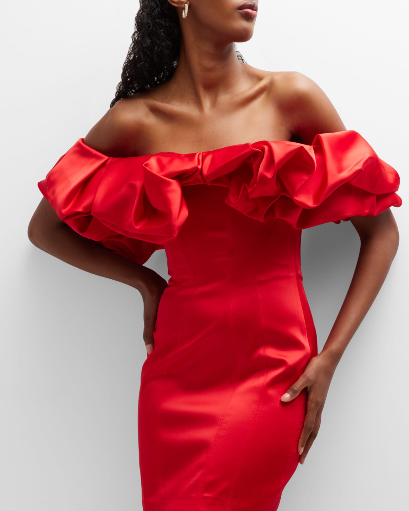 GIGII'S Vienna Off-Shoulder Ruffle Mini Dress | Neiman Marcus