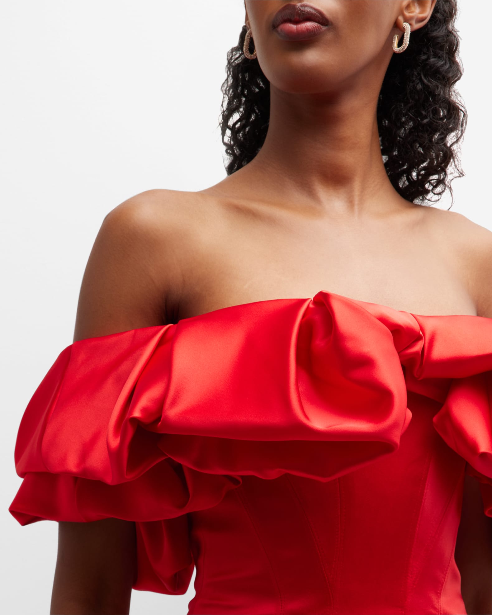 GIGII'S Vienna Off-Shoulder Ruffle Mini Dress | Neiman Marcus