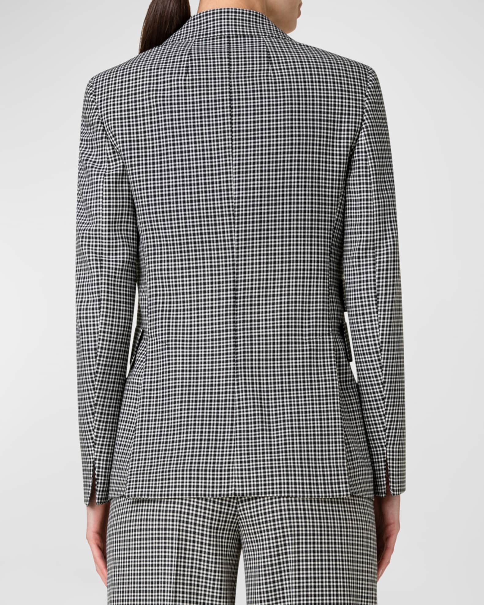 Akris Micro-Check Wool Blazer Jacket | Neiman Marcus