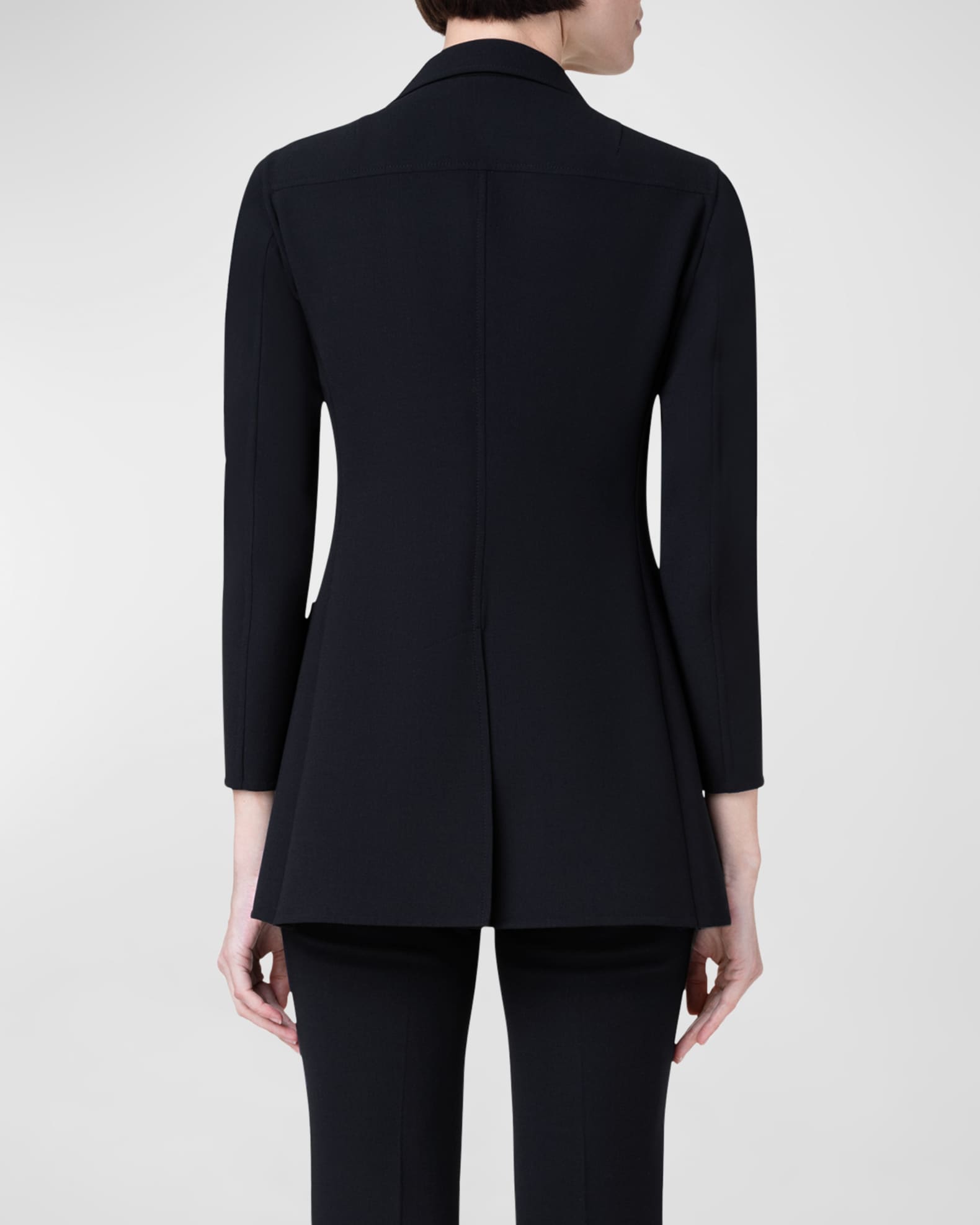 Akris Double-Face Wool Blazer Jacket with Oversize Patch Pockets | Neiman Marcus