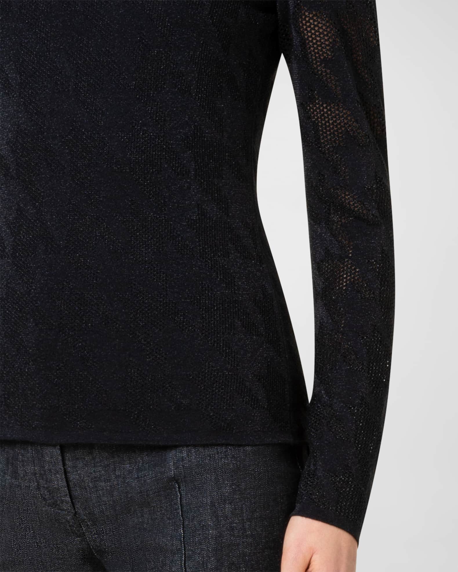 Akris Pied de Poule Jacquard Wool Knit Sweater | Neiman Marcus