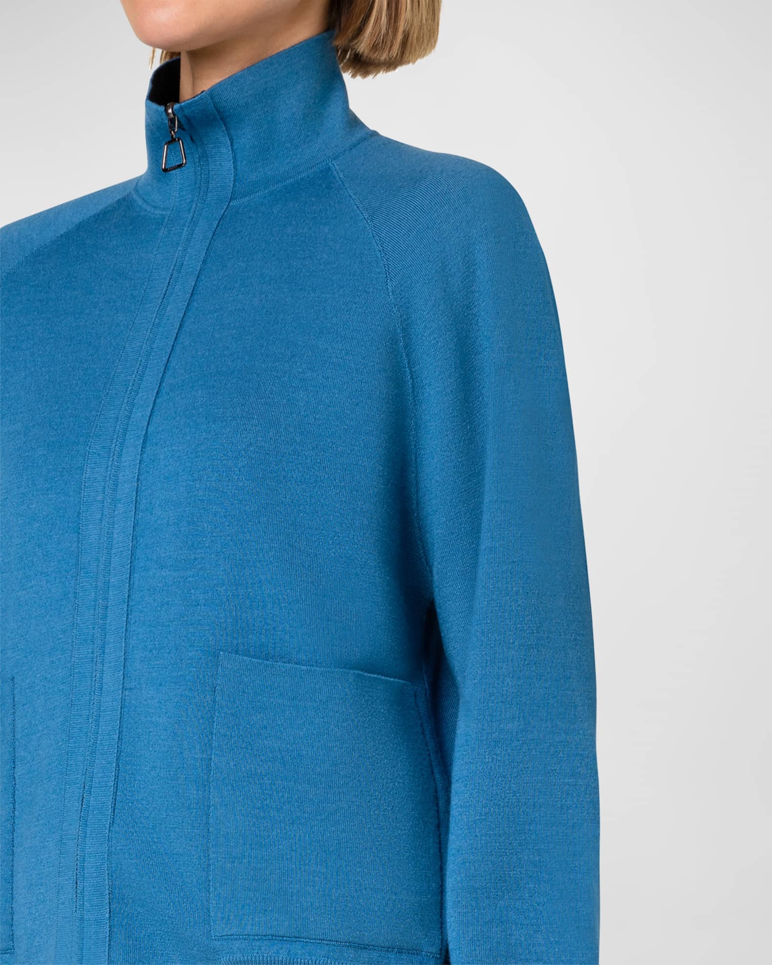 Akris Reversible Wool Short Knit Jacket | Neiman Marcus