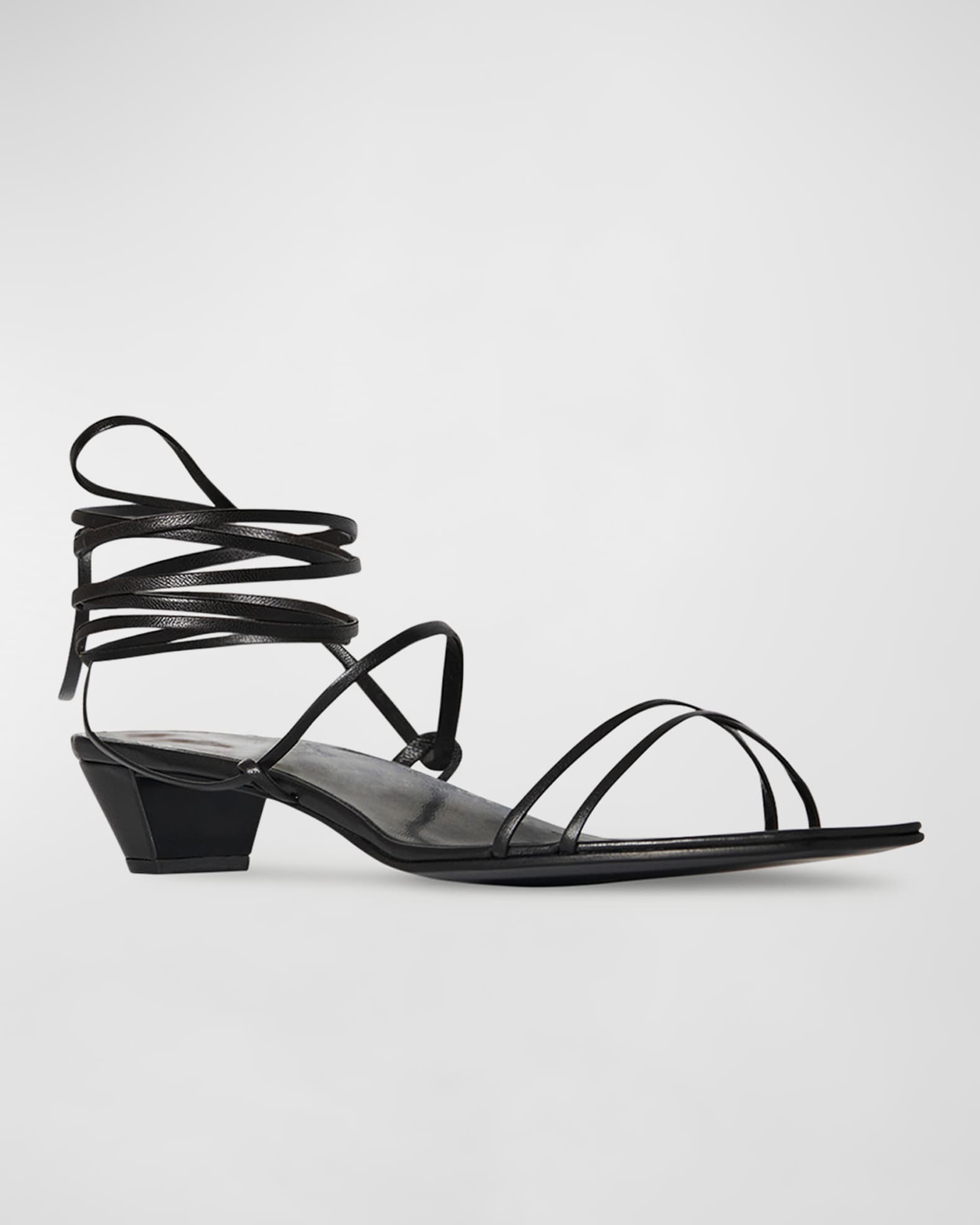 THE ROW Strappy Leather Ankle-Wrap Sandals | Neiman Marcus