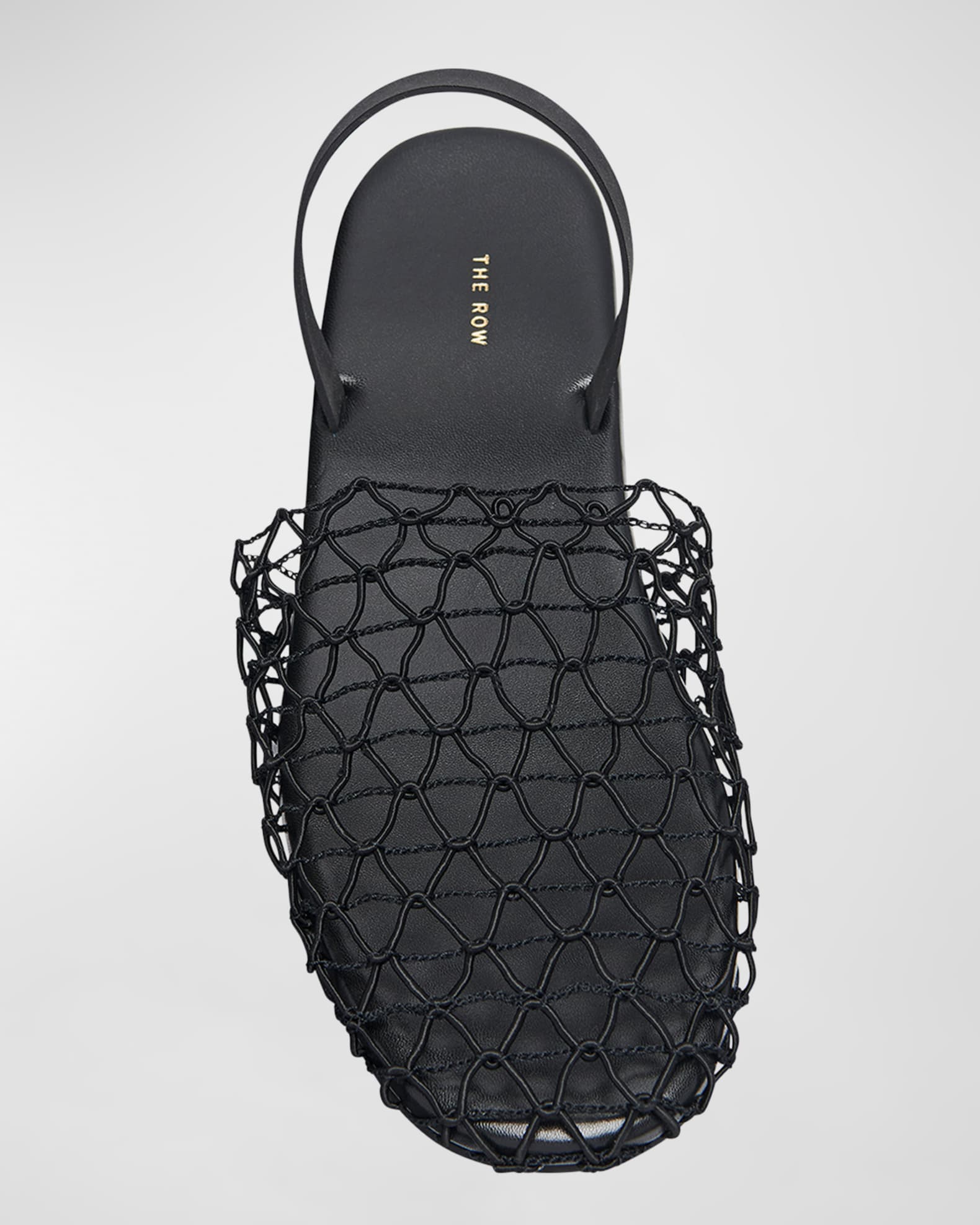 THE ROW Woven Net Leather Slingback Slippers | Neiman Marcus