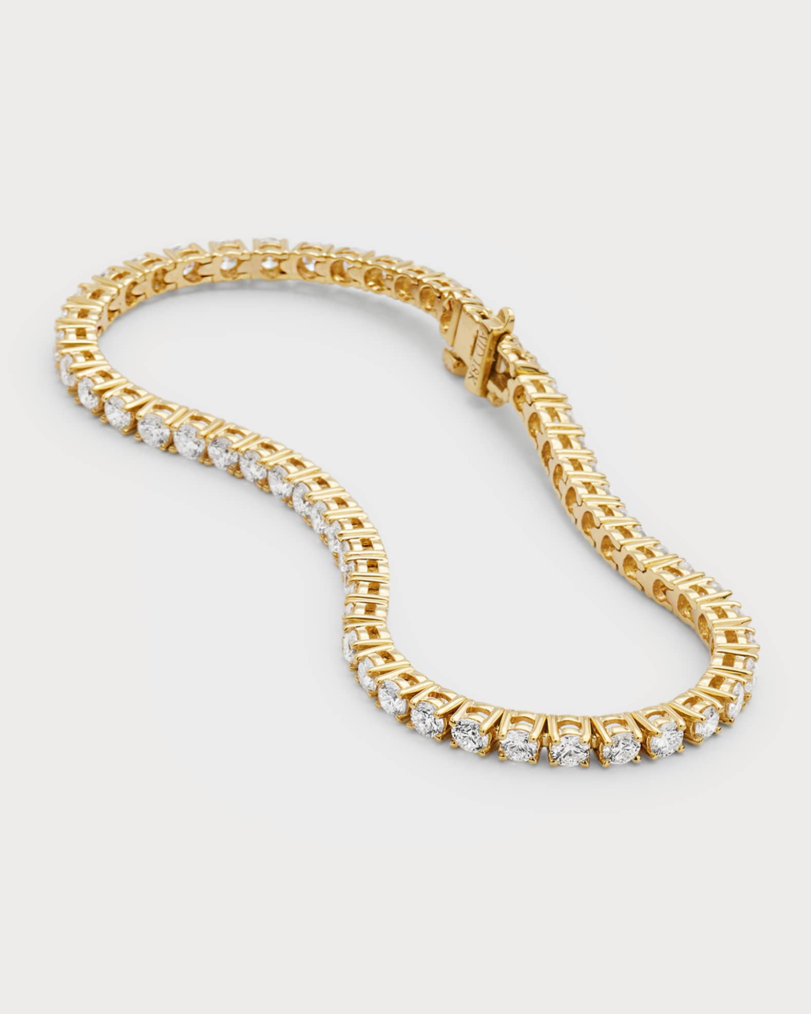 Neiman Marcus Diamonds 18K Yellow Gold GH/SI Diamond 4-Prong Bracelet ...
