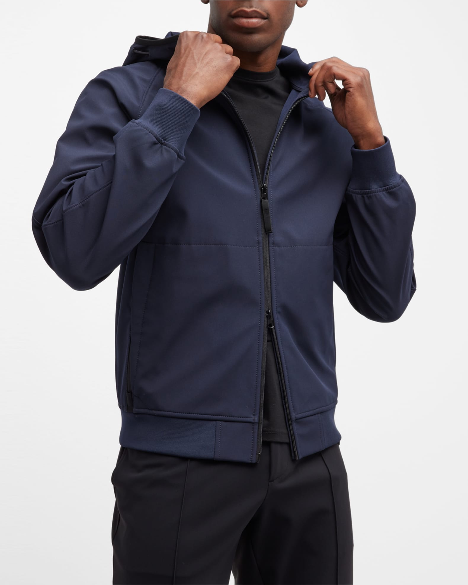 Stone Island Men's Soft Shell Hooded Jacket | Neiman Marcus