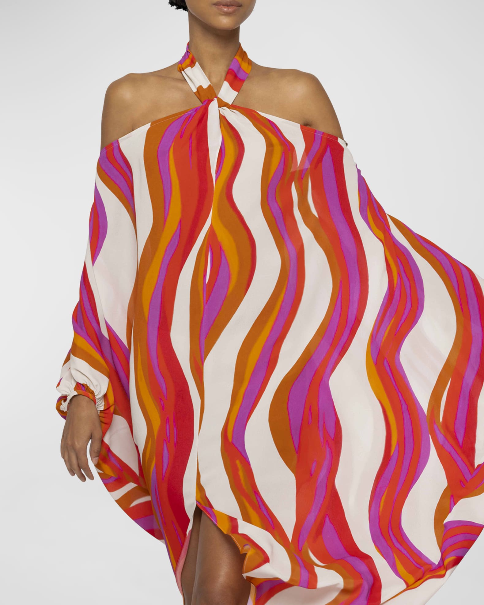 Silvia Tcherassi Jacqueline Printed Kaftan Dress | Neiman Marcus