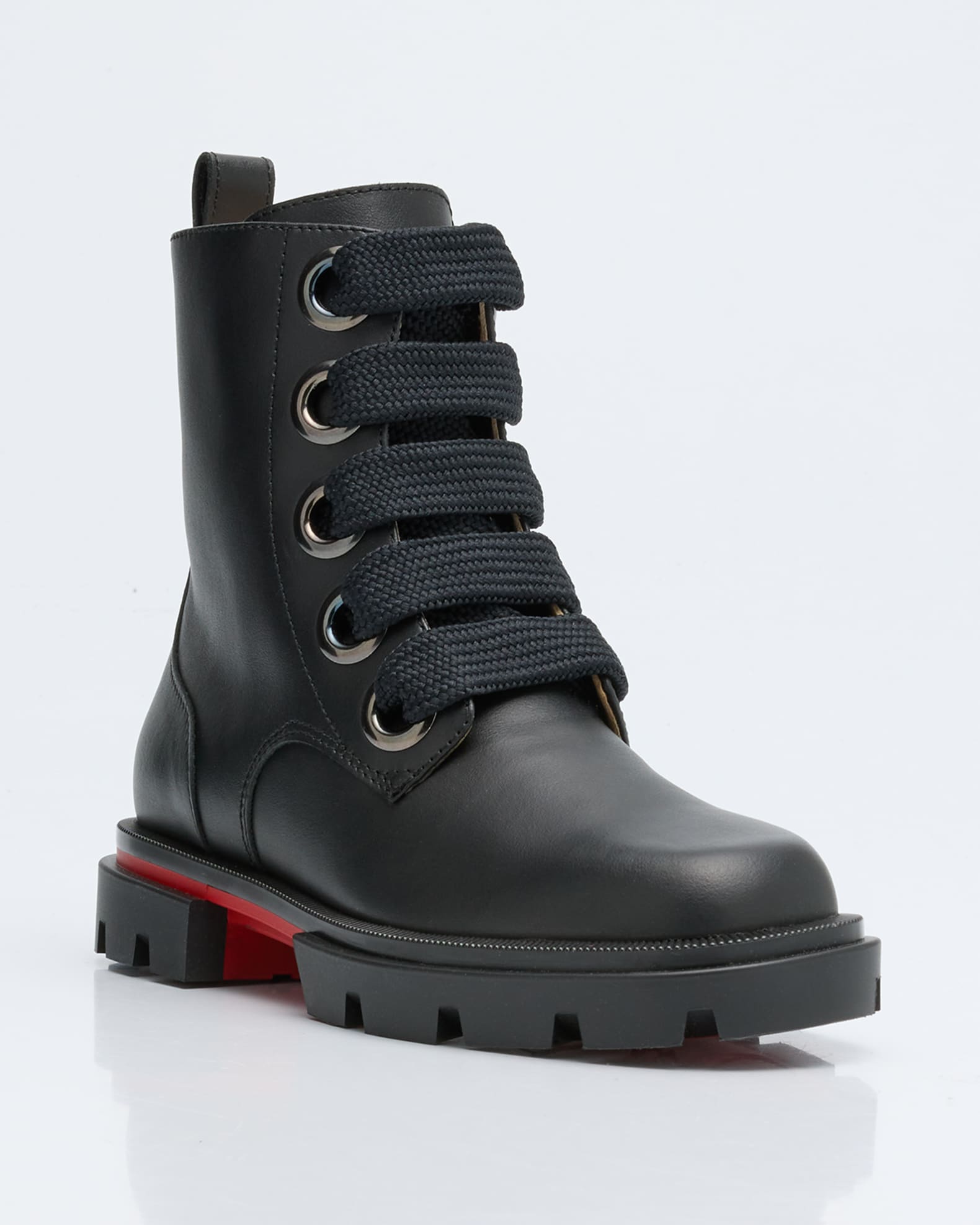 Christian Louboutin Girl's Montana Calf Leather Lace-Up Boots, Toddlers ...