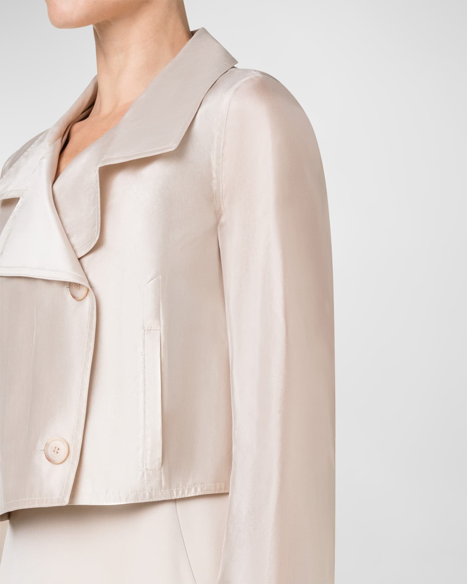 Akris Gael Cropped Silk Organza Jacket | Neiman Marcus