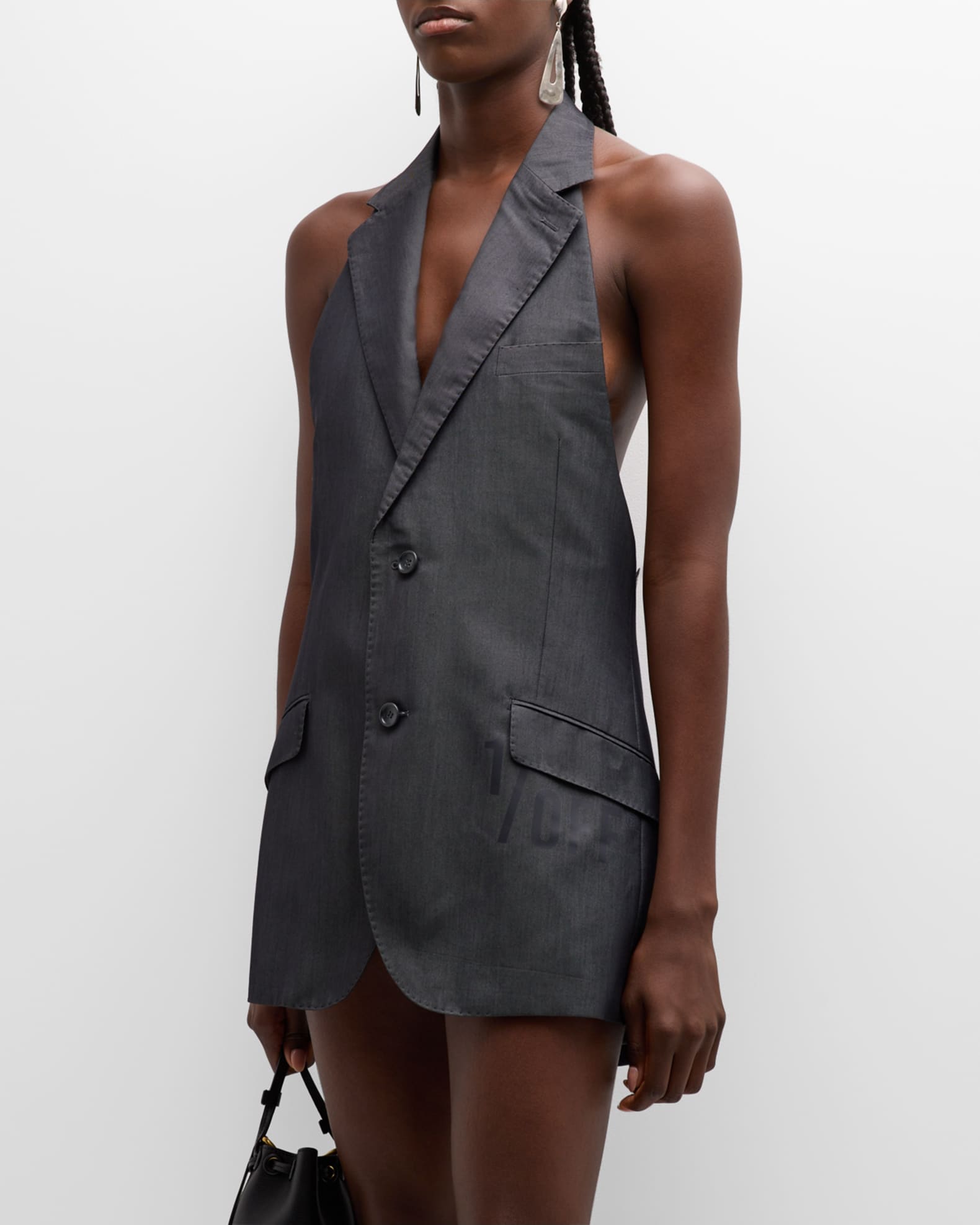 1/OFF One-Of-A-Kind Sleeveless Halter Jacket Mini Dress | Neiman Marcus