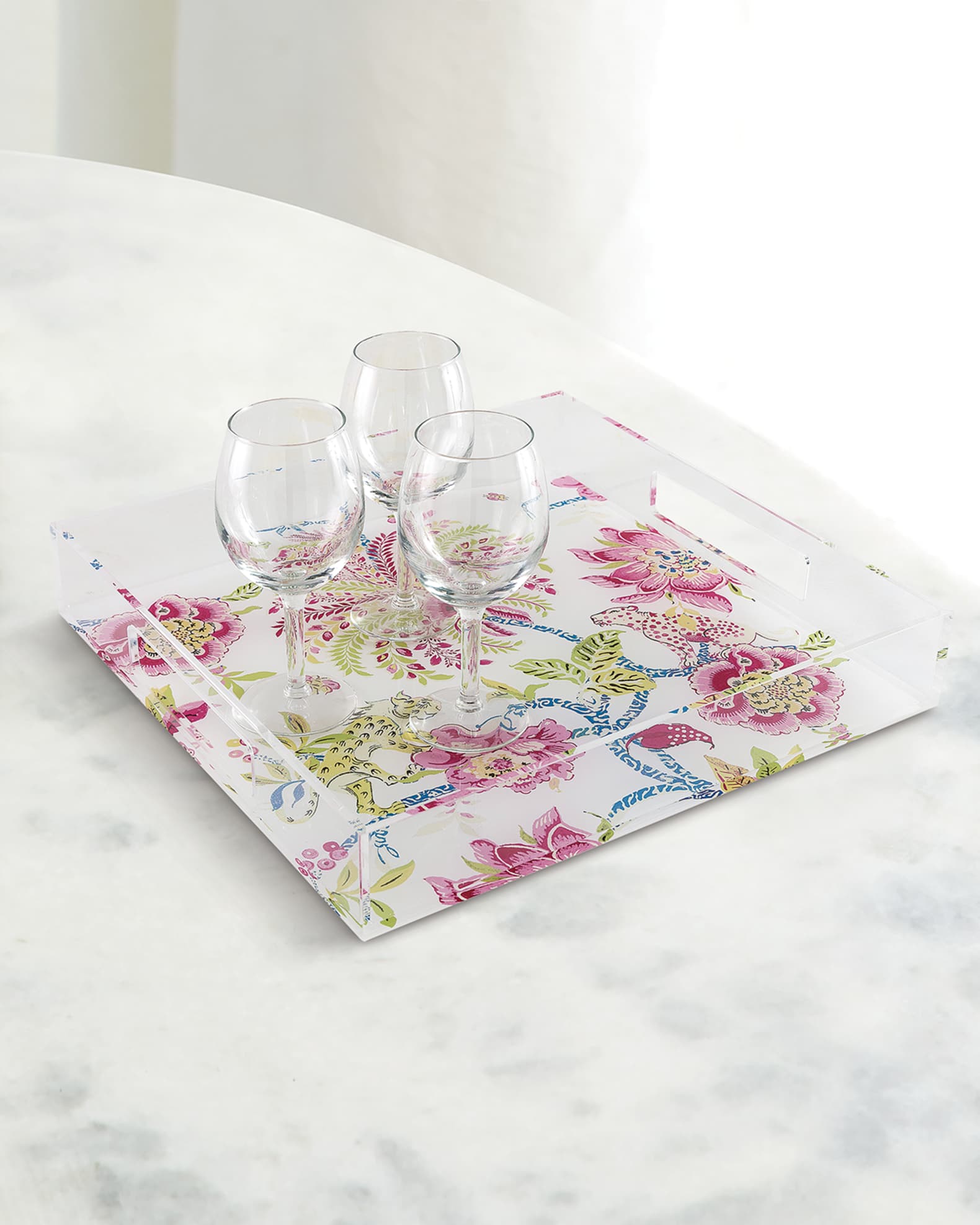 Port 68 Braganza Blue Lucite Tray | Neiman Marcus
