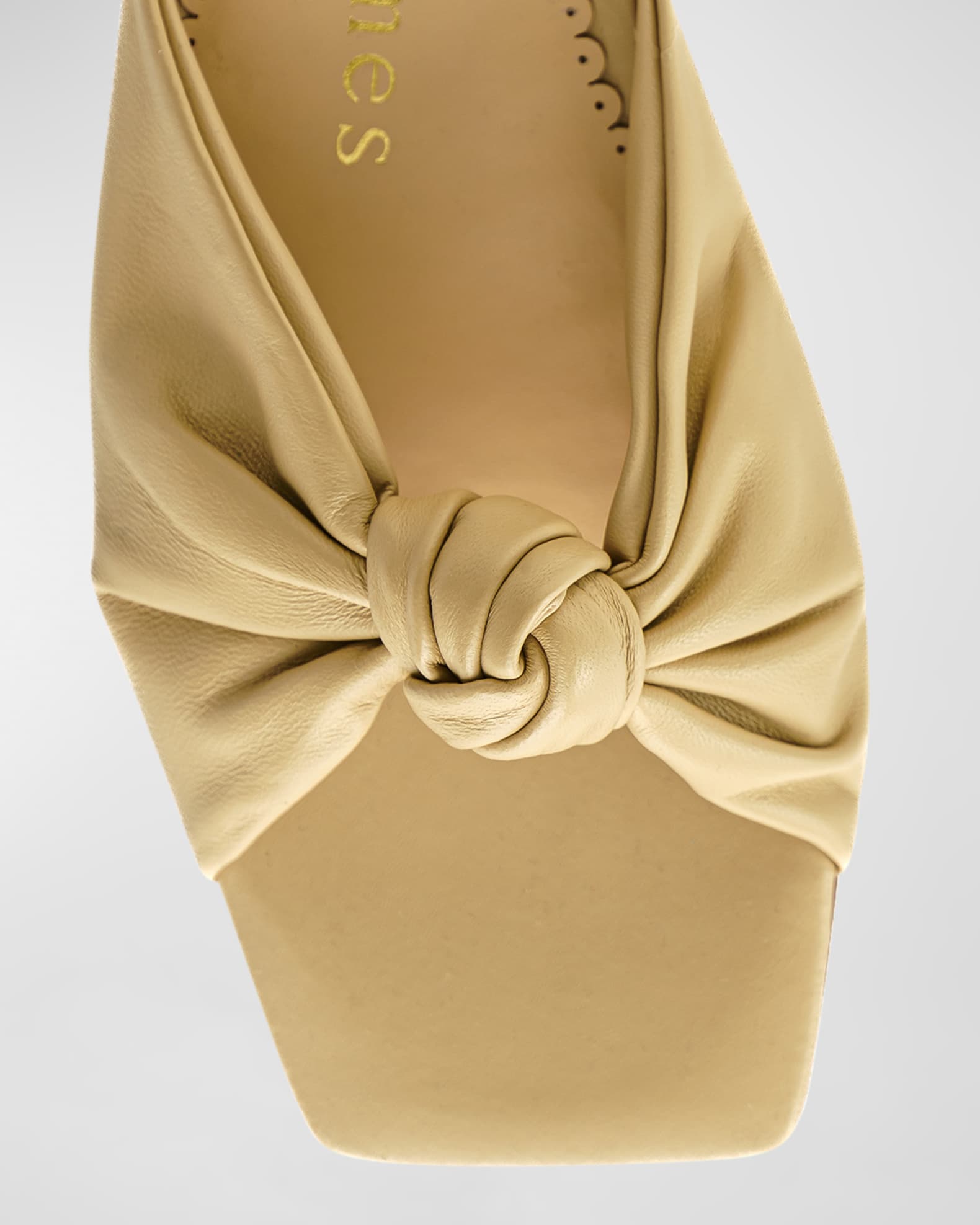 Allegra James Alana Knotted Leather Flat Slide Sandals | Neiman Marcus