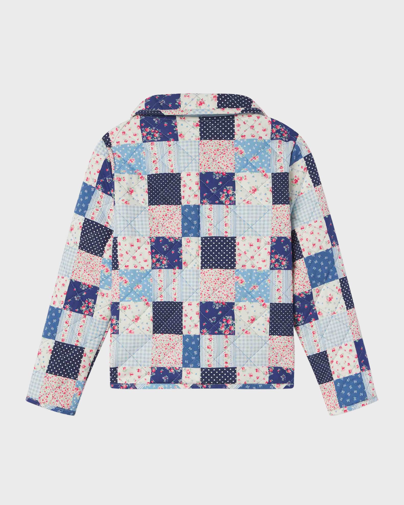 Classic Prep Childrenswear Girl's Cece Mixed Patchwork-Print Coat, Size ...