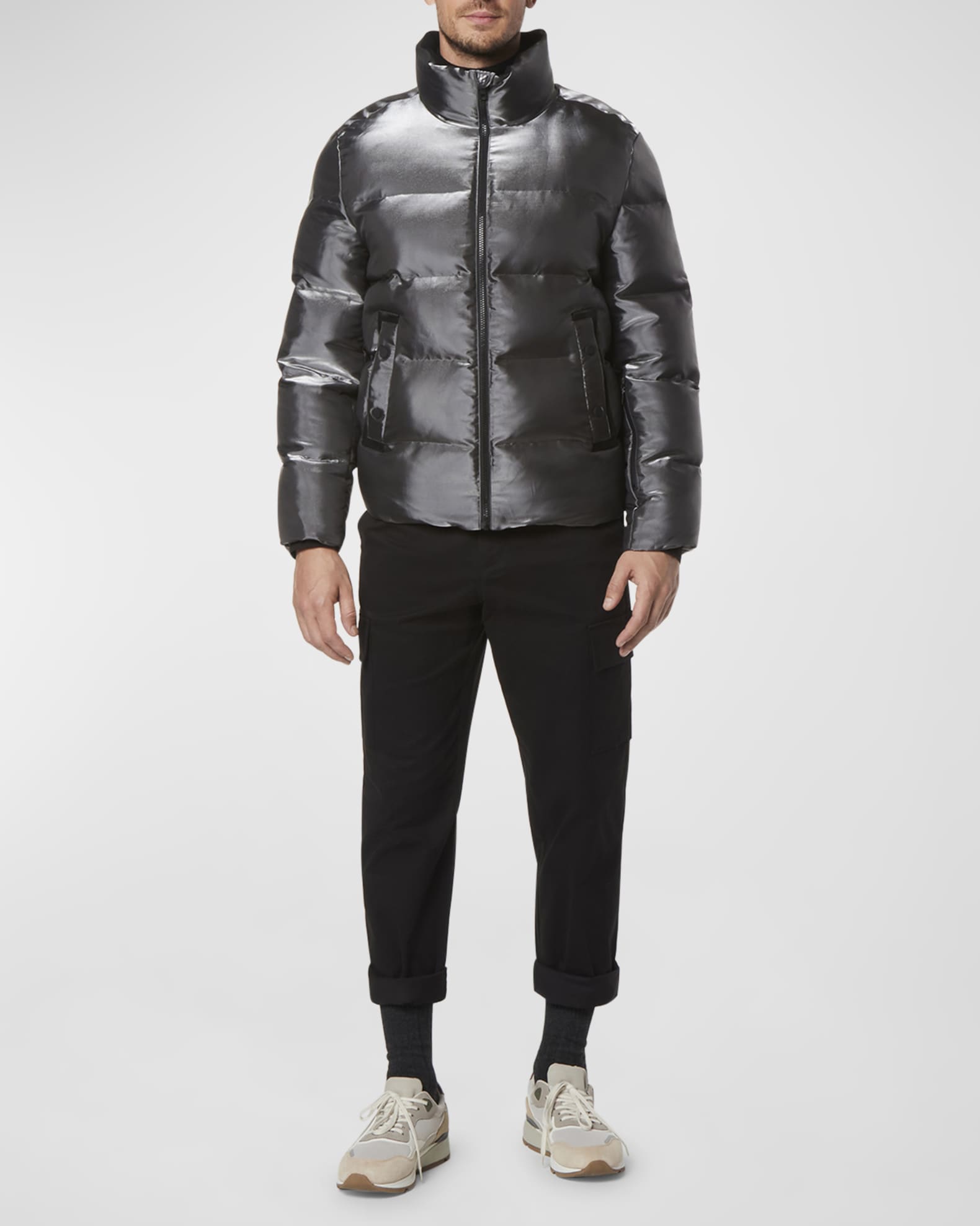 Andrew Marc Men's Gallium Metal Luxe Jacket | Neiman Marcus