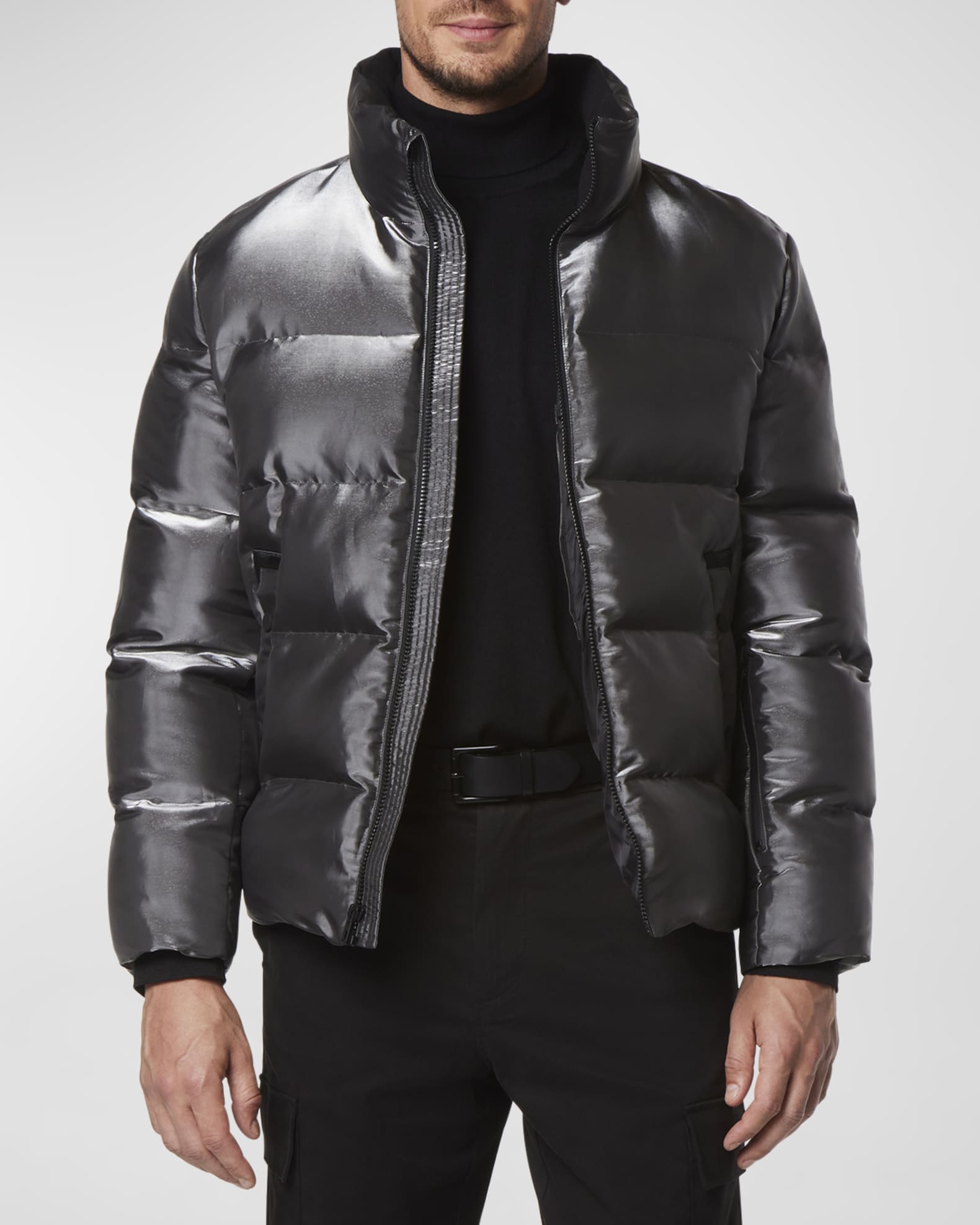 Andrew Marc Men's Gallium Metal Luxe Jacket | Neiman Marcus
