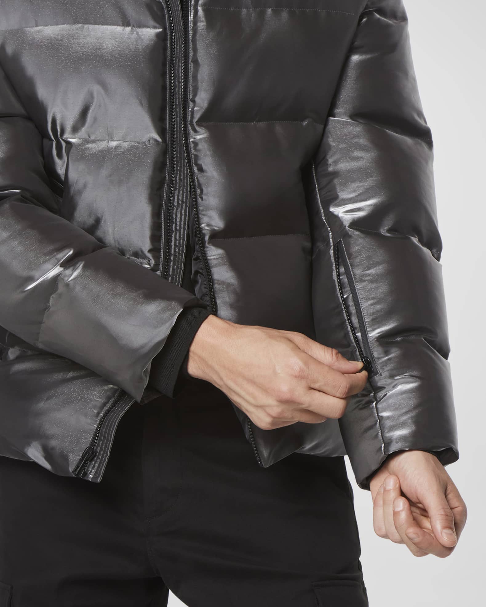 Andrew Marc Men's Gallium Metal Luxe Jacket | Neiman Marcus