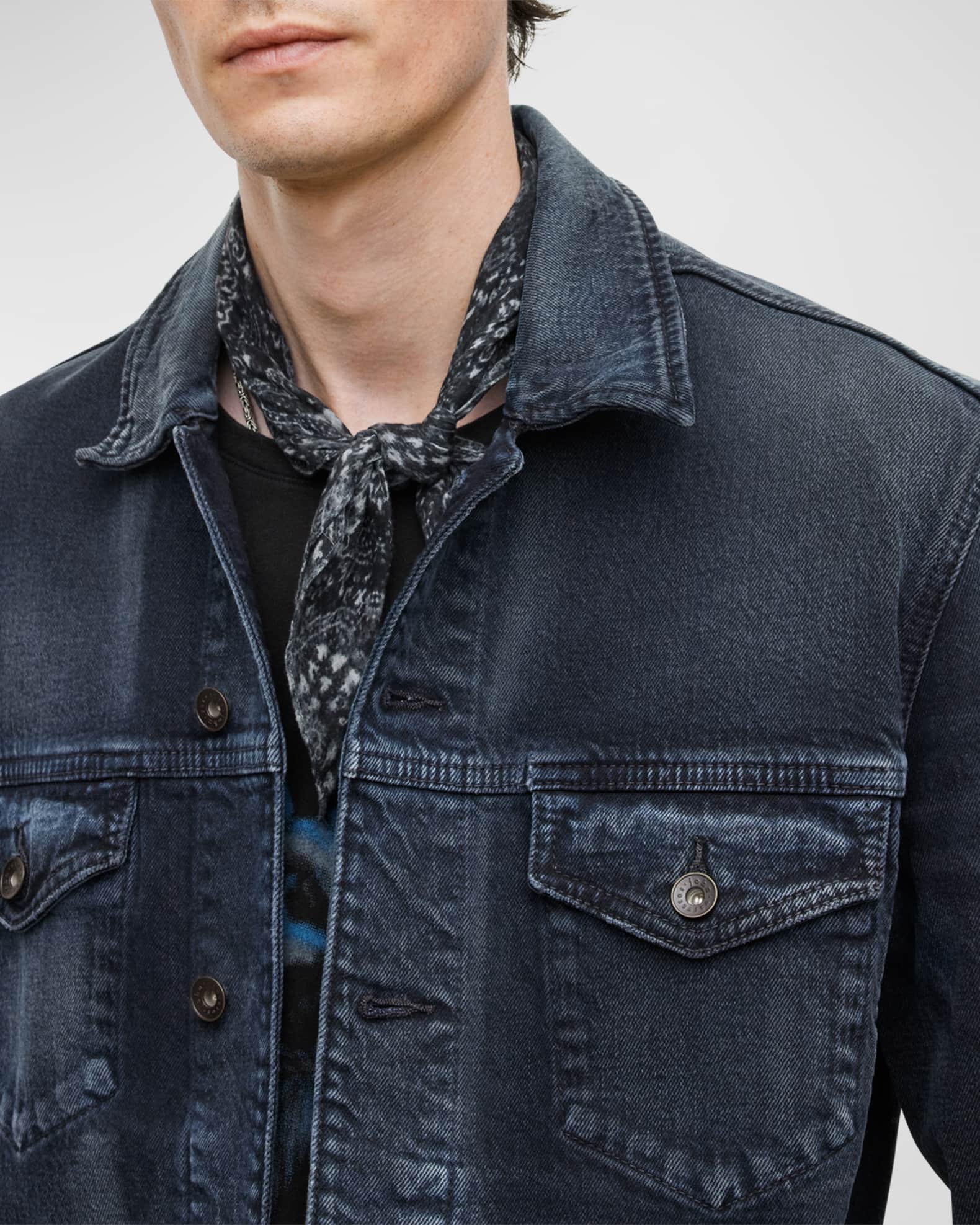 John Varvatos Men's Felix Denim Trucker Jacket | Neiman Marcus