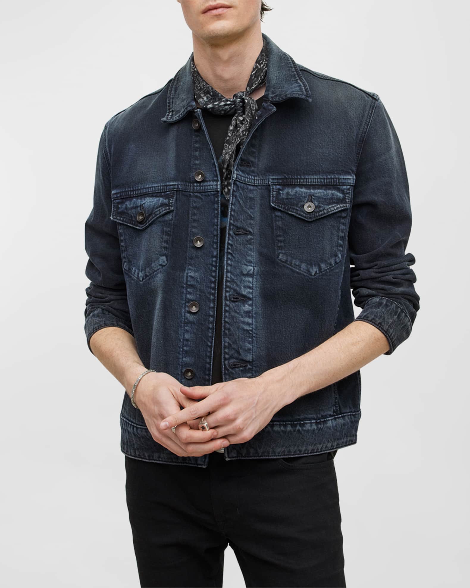 John Varvatos Men's Felix Denim Trucker Jacket | Neiman Marcus