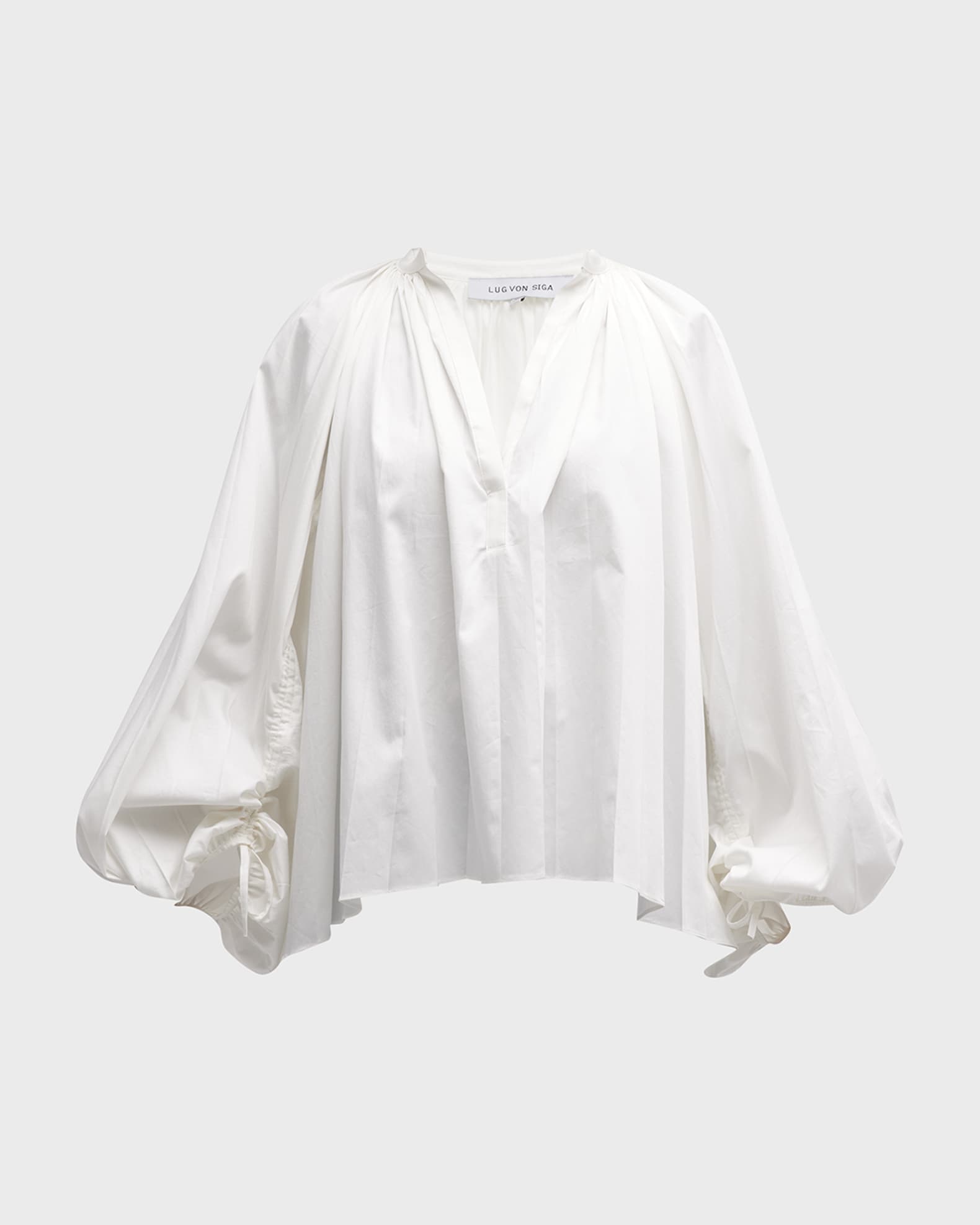 Lug Von Siga Arya Long-Sleeve Pleated Top | Neiman Marcus