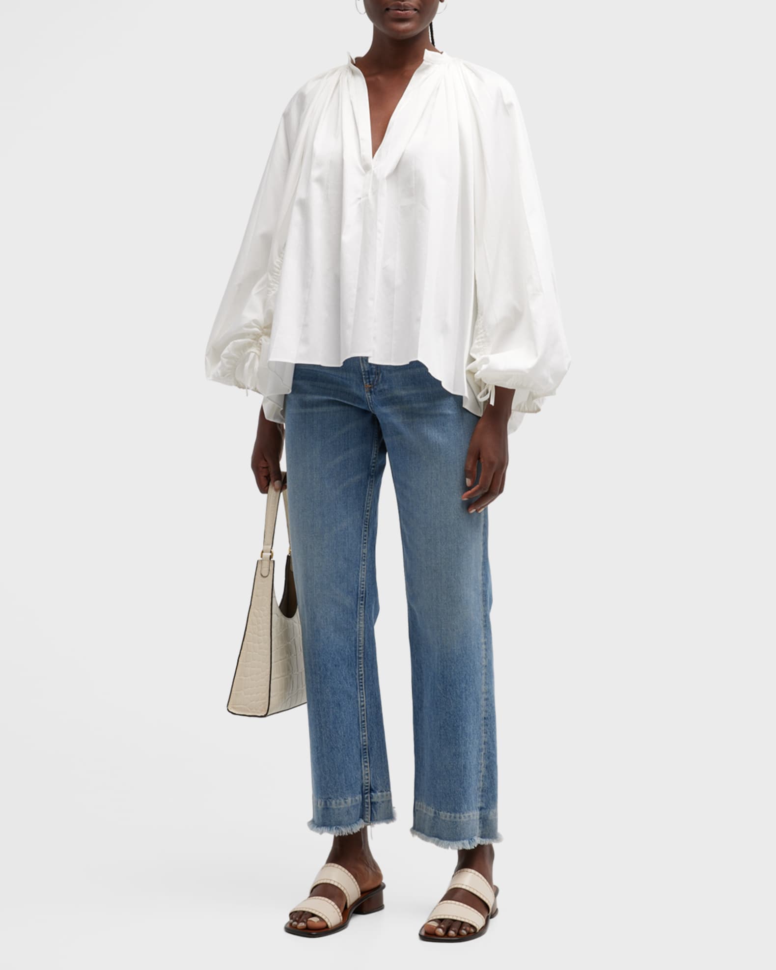 Lug Von Siga Arya Long-Sleeve Pleated Top | Neiman Marcus