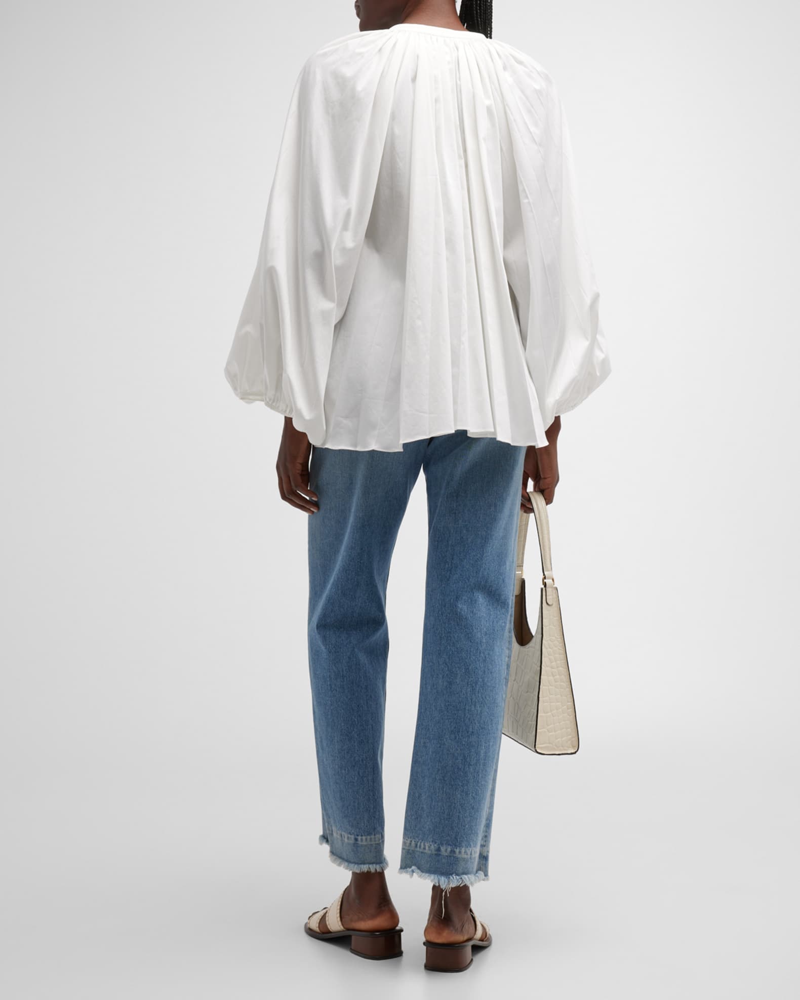 Lug Von Siga Arya Long-Sleeve Pleated Top | Neiman Marcus