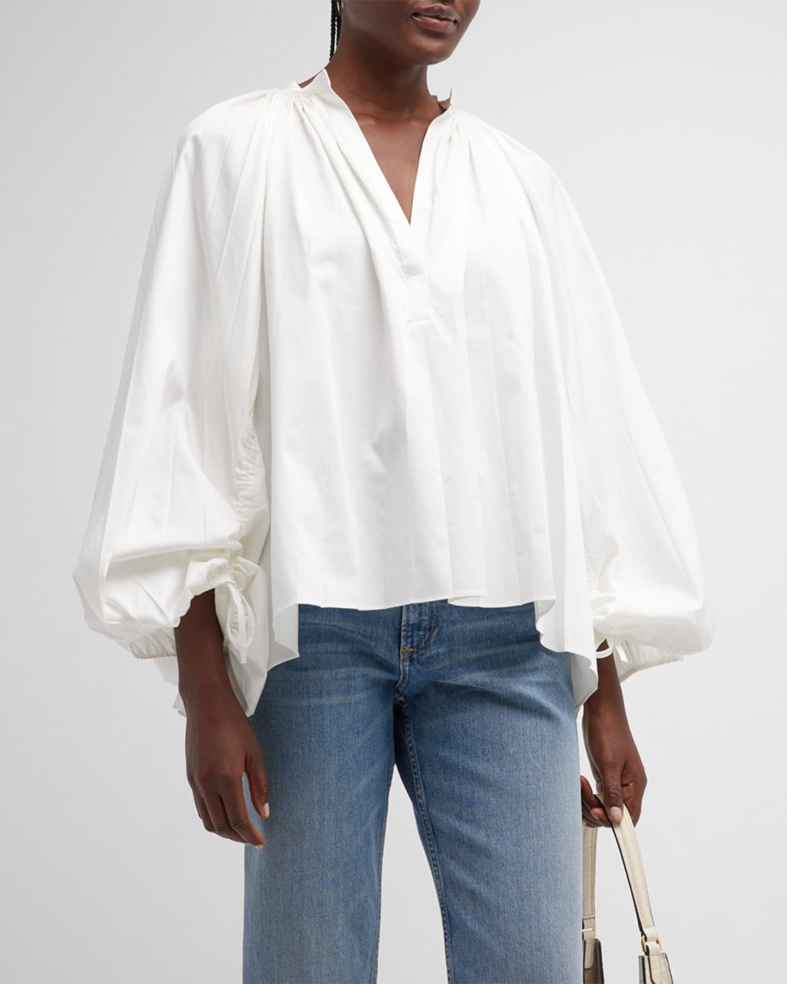 Lug Von Siga Arya Long-Sleeve Pleated Top | Neiman Marcus