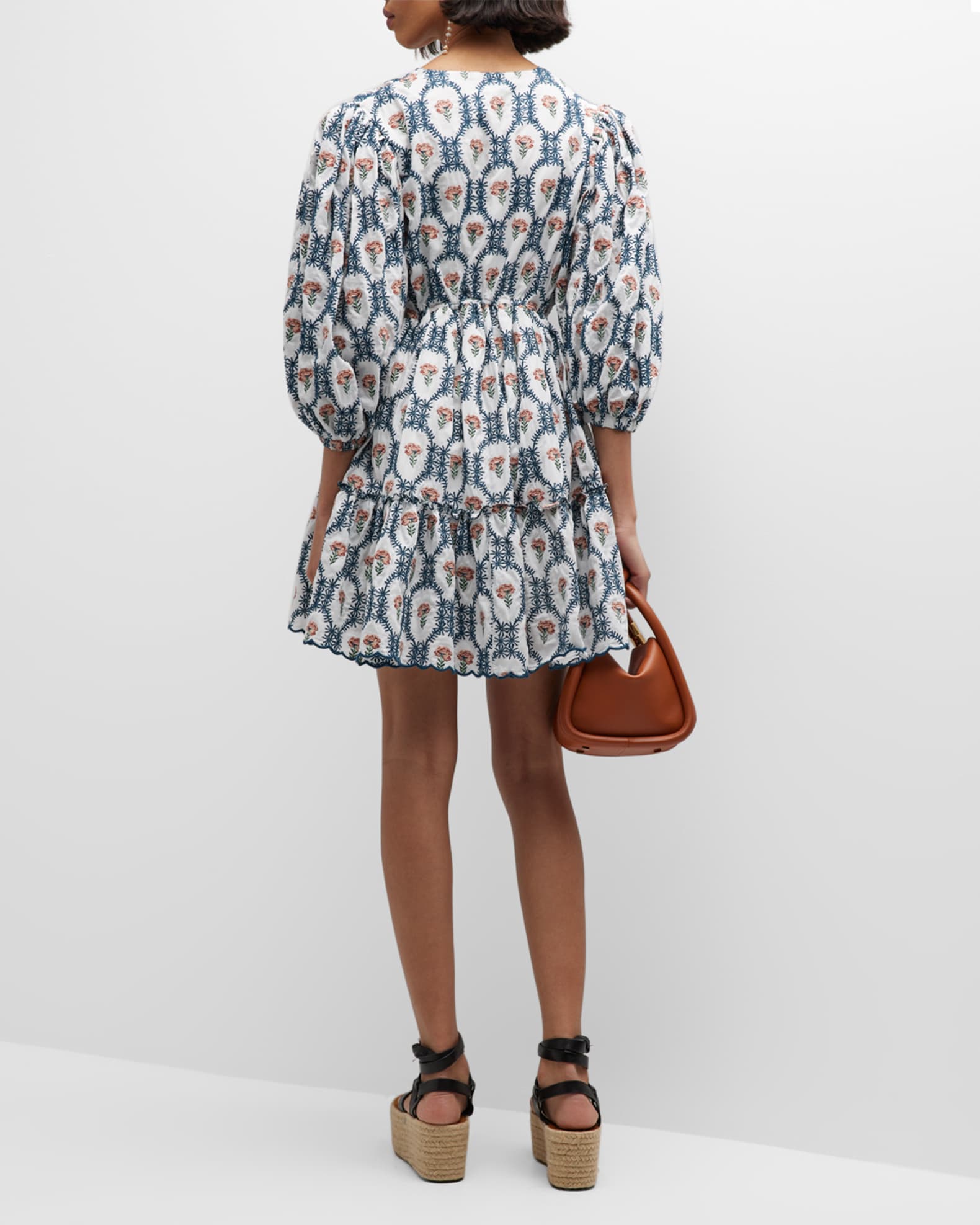 Lug Von Siga Elina Floral-Embroidered Mini Dress | Neiman Marcus