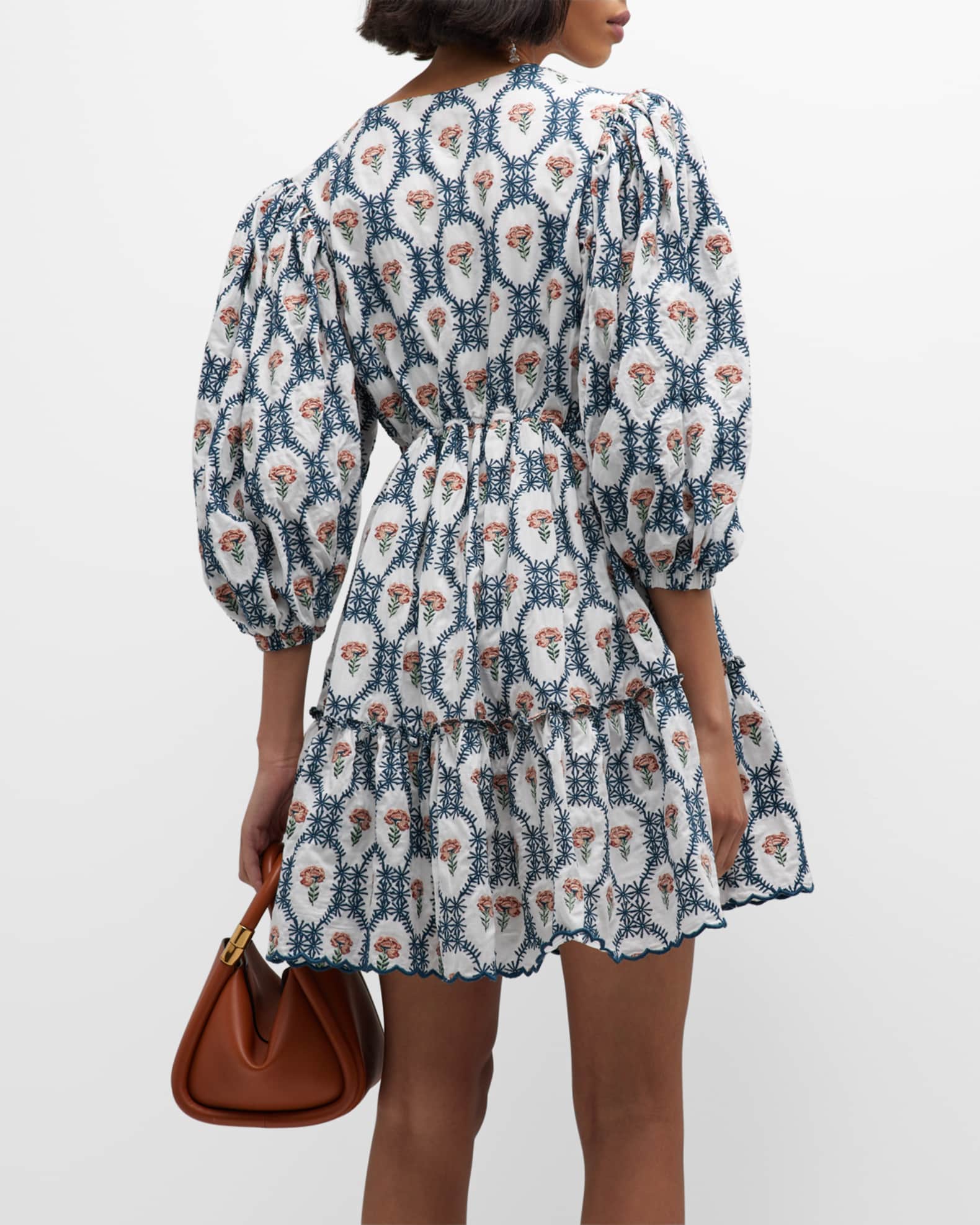 Lug Von Siga Elina Floral-Embroidered Mini Dress | Neiman Marcus