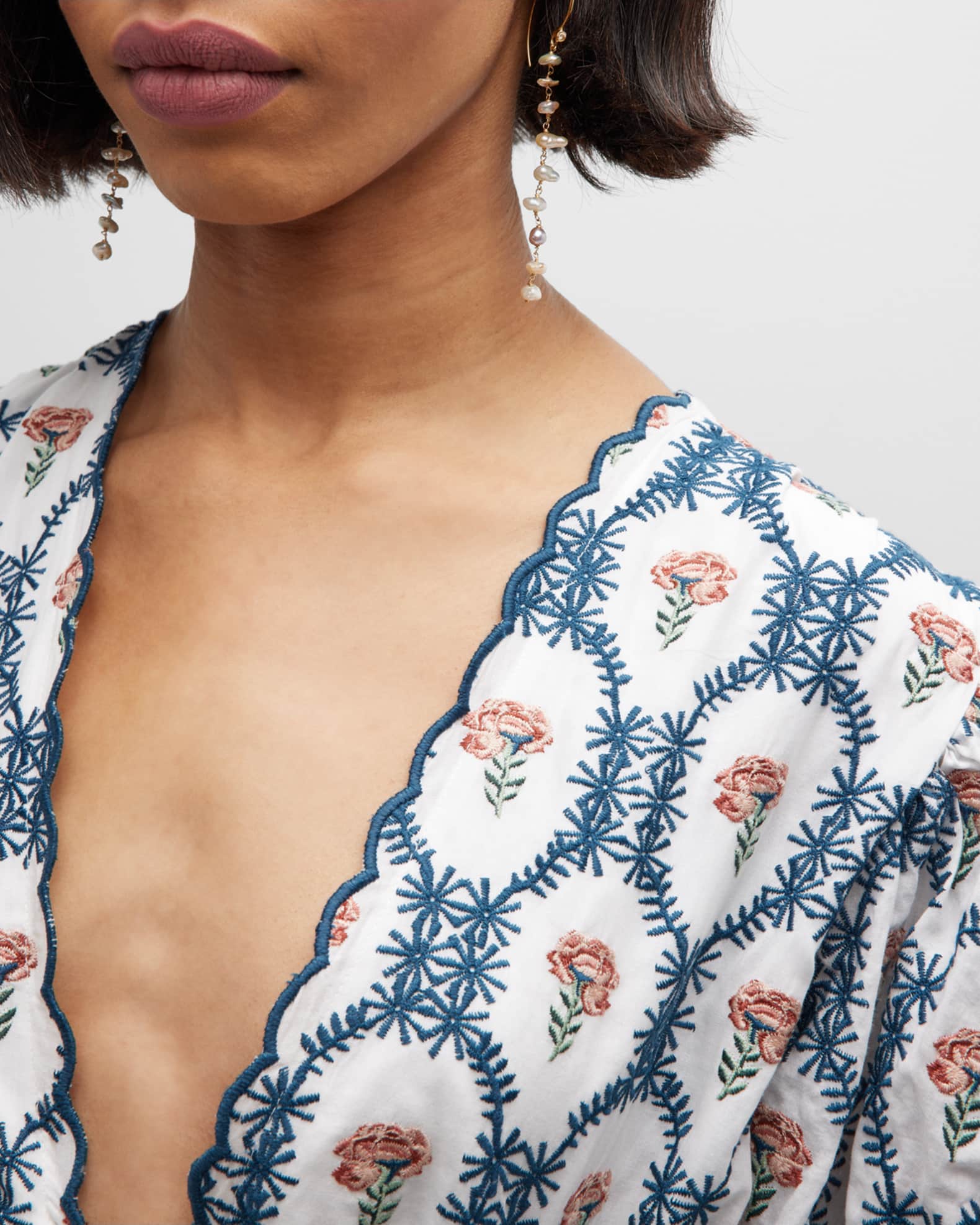 Lug Von Siga Elina Floral-Embroidered Mini Dress | Neiman Marcus