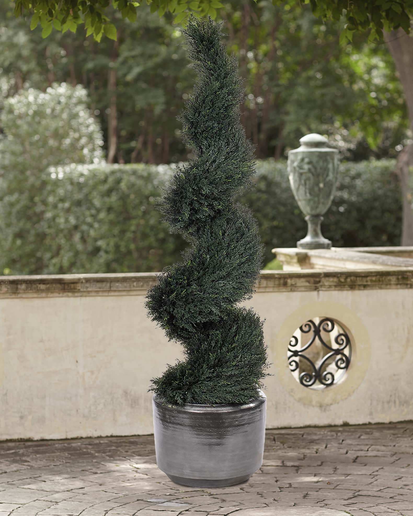 NDI Faux Cypress Spiral Topiary In Ceramic Pot, 71"T | Neiman Marcus