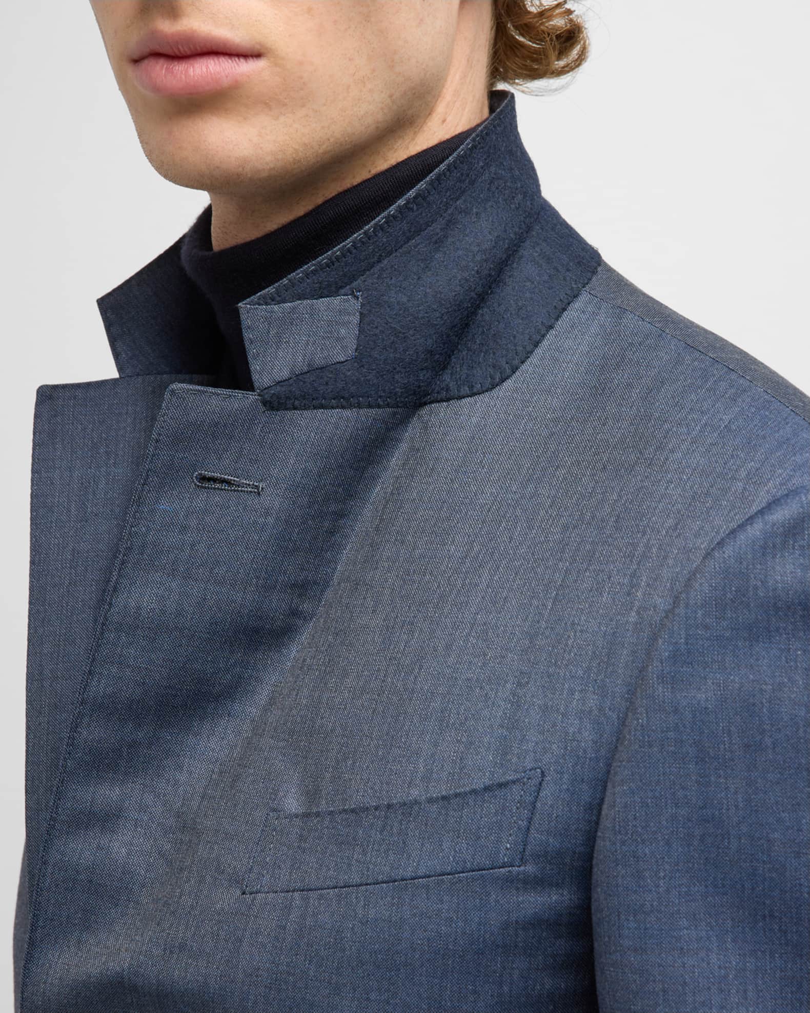 ZEGNA Men's Wool Sharkskin Suit | Neiman Marcus