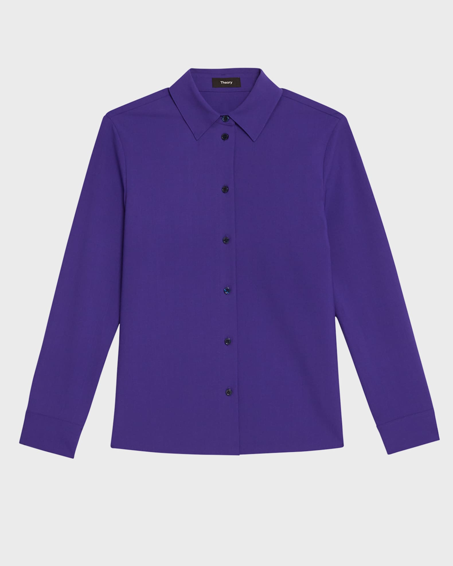Theory Straight Classic Button-Front Shirt | Neiman Marcus