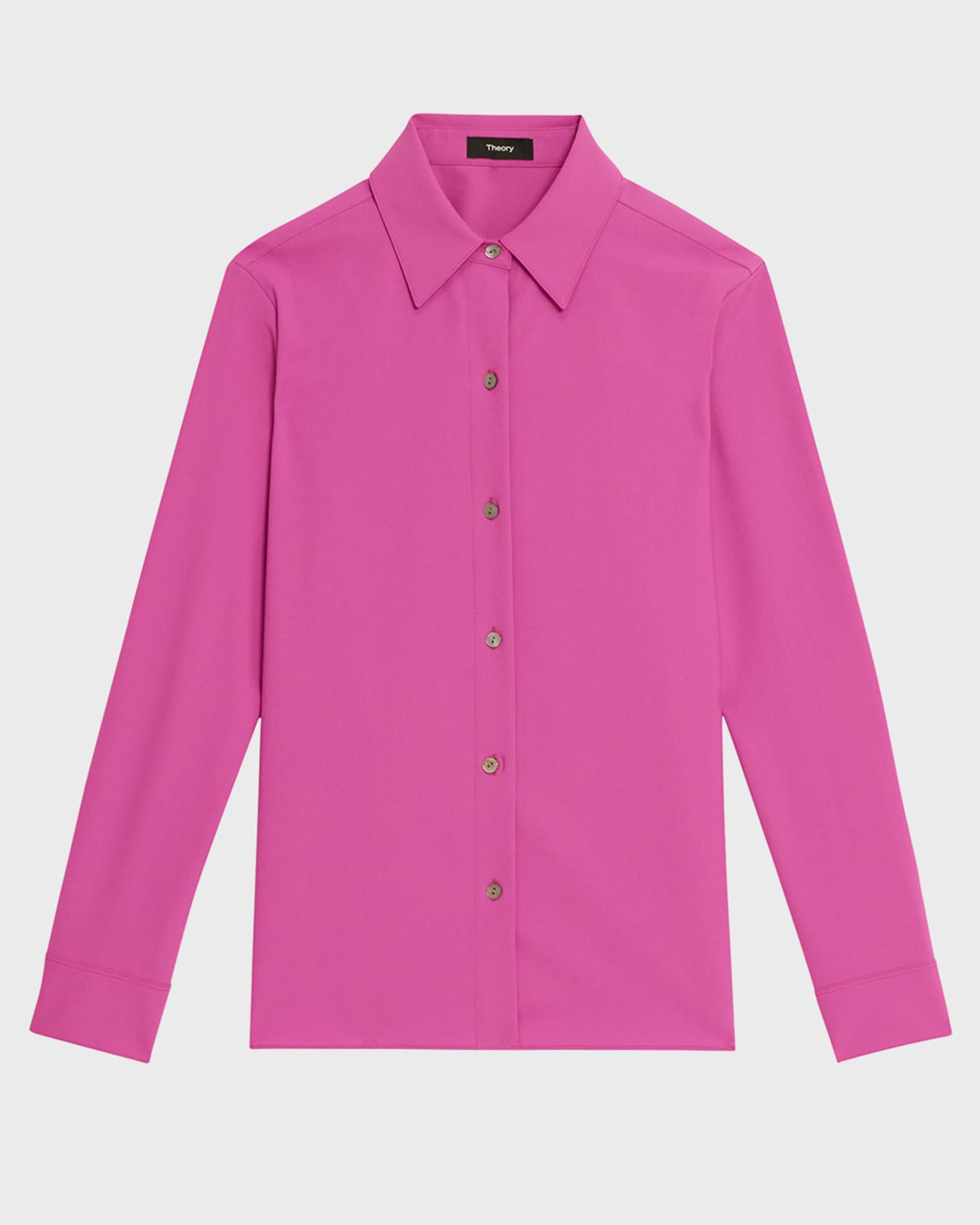 Theory Straight Classic Button-Front Shirt | Neiman Marcus
