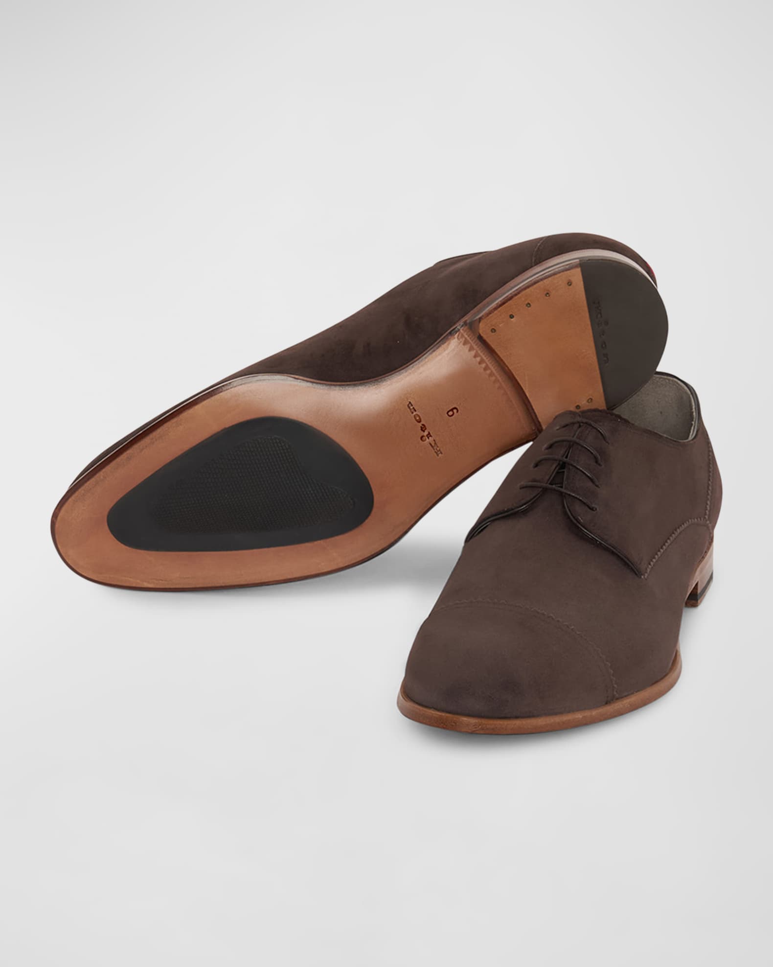 Kiton Men's Cap Toe Leather Derby Shoes | Neiman Marcus