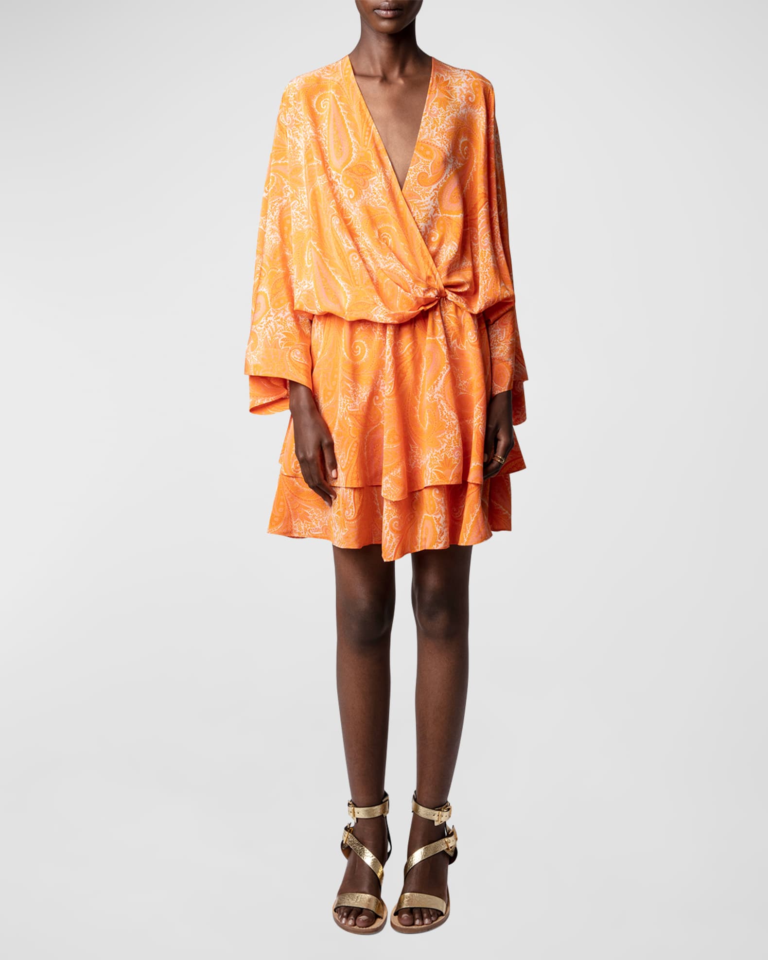 Zadig & Voltaire Paisley Haley Draped Mini Dress | Neiman Marcus