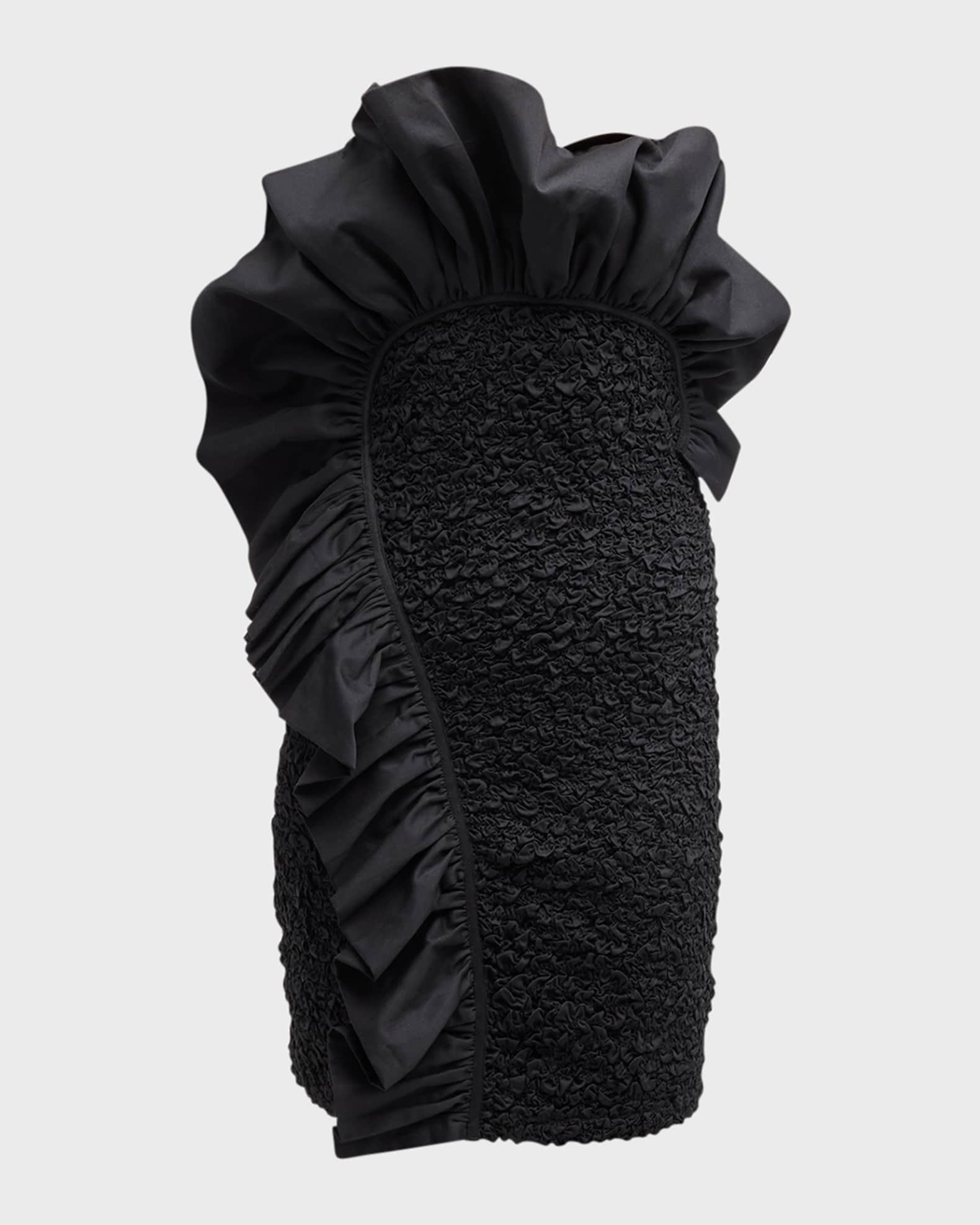 Mara Hoffman Alycia Popcorn Smocked Ruffle Strapless Mini Dress ...