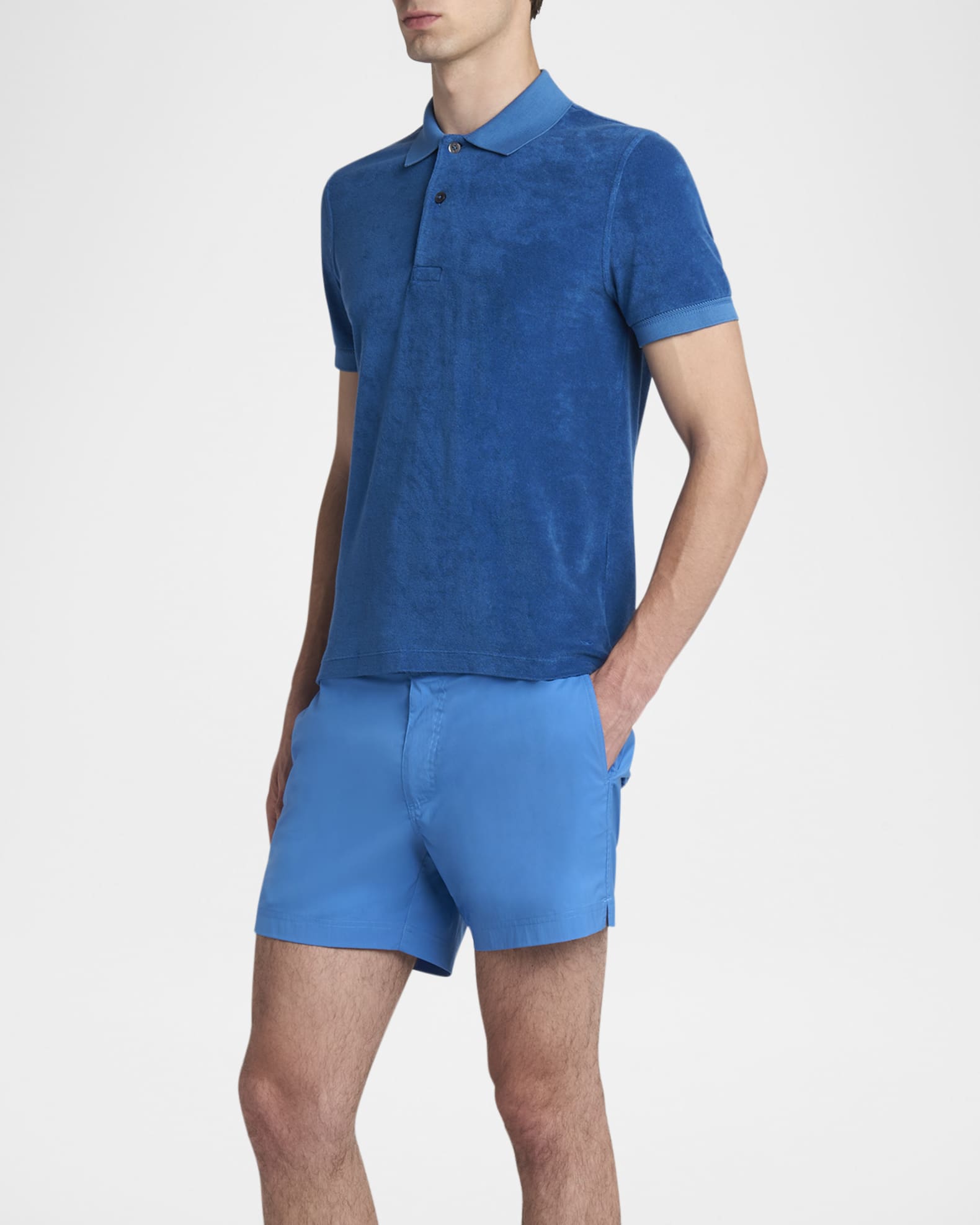 TOM FORD Men's Cotton Terry Polo Shirt | Neiman Marcus