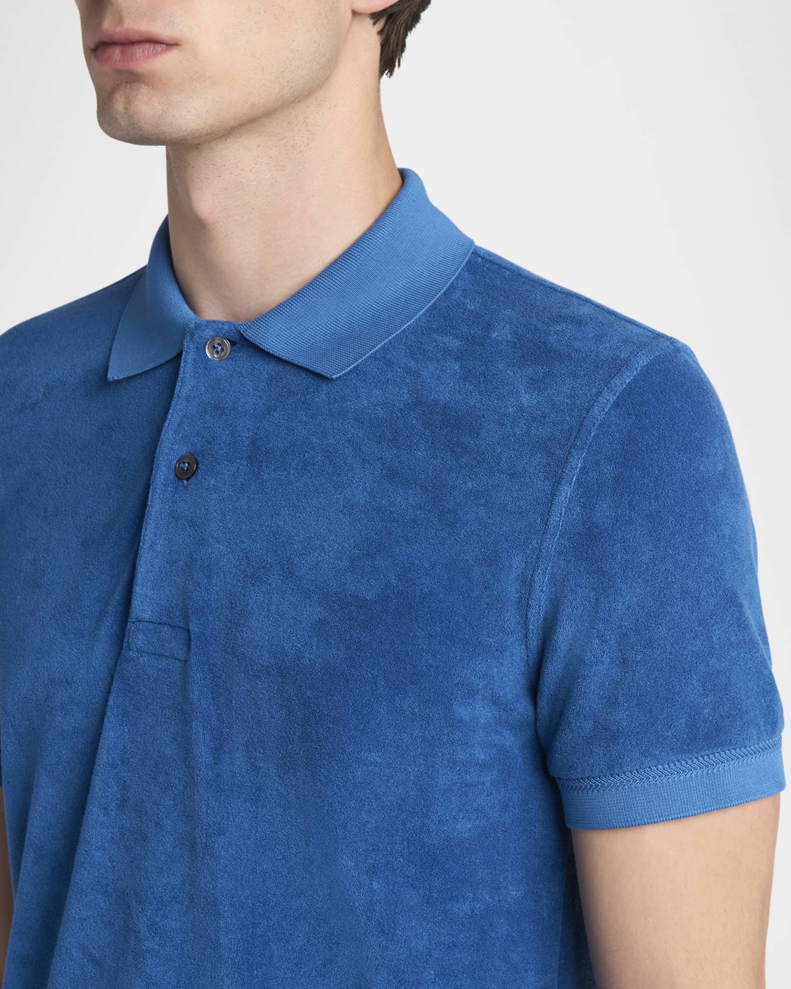 TOM FORD Men's Cotton Terry Polo Shirt | Neiman Marcus