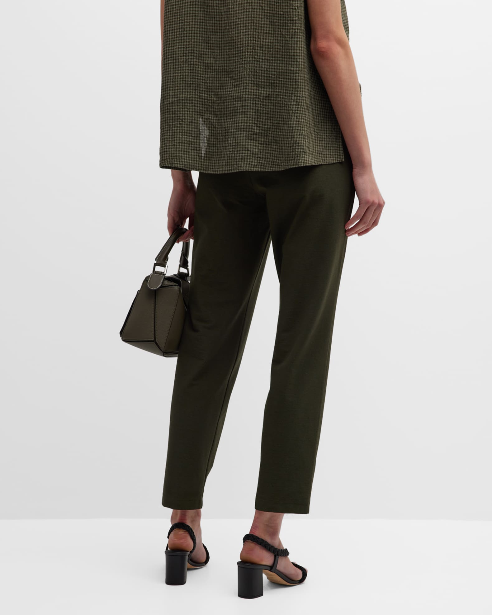 Eileen Fisher Tapered Crepe Ankle Pants | Neiman Marcus