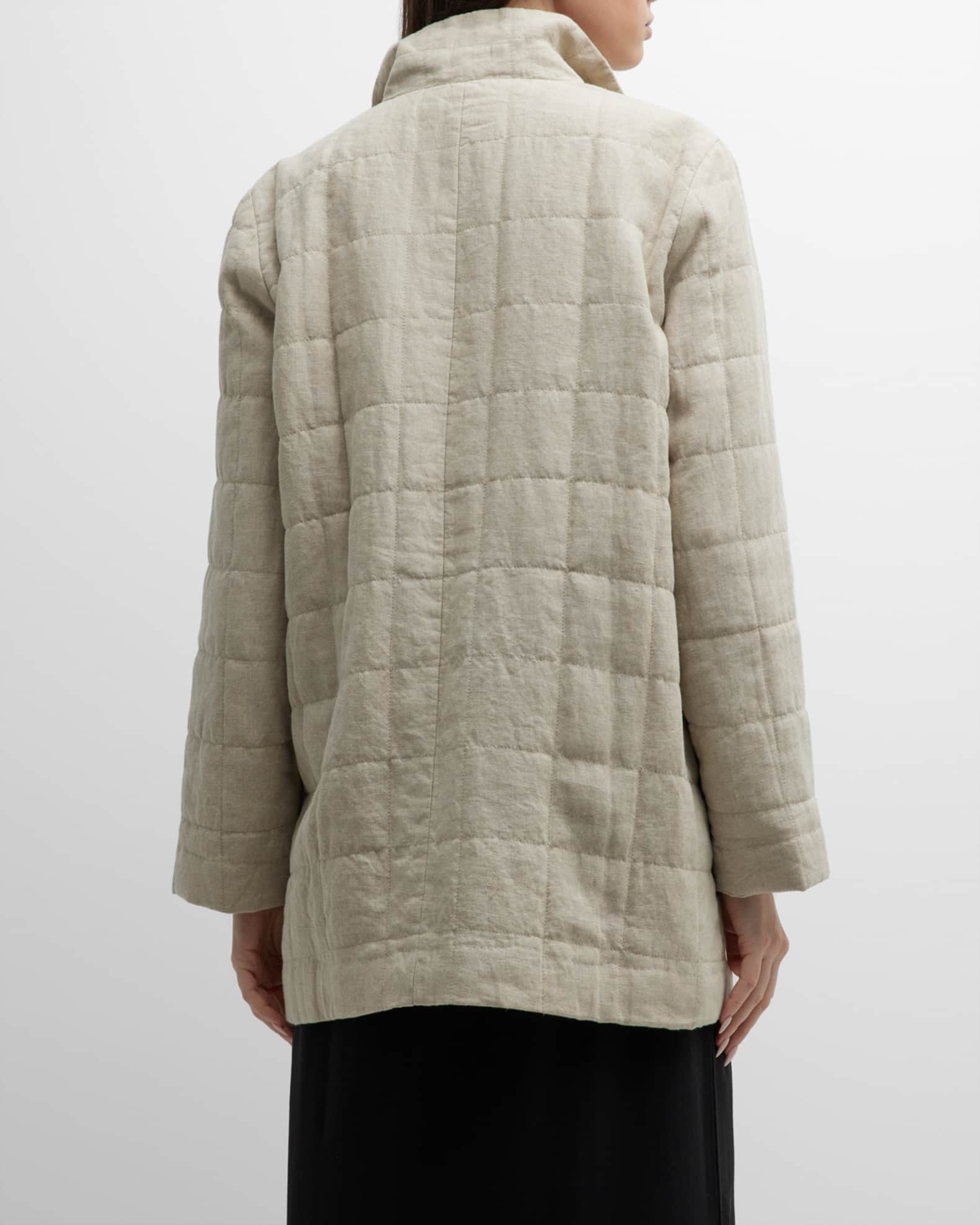 Eileen Fisher Quilted Snap-Front Padded Jacket | Neiman Marcus