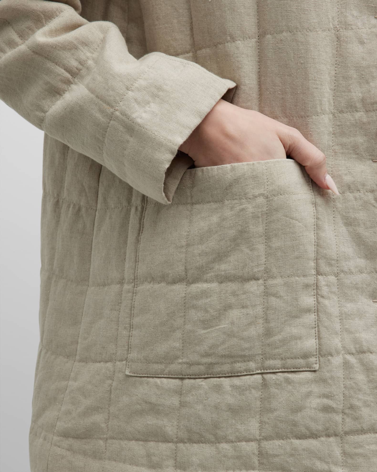 Eileen Fisher Quilted Snap-Front Padded Jacket | Neiman Marcus