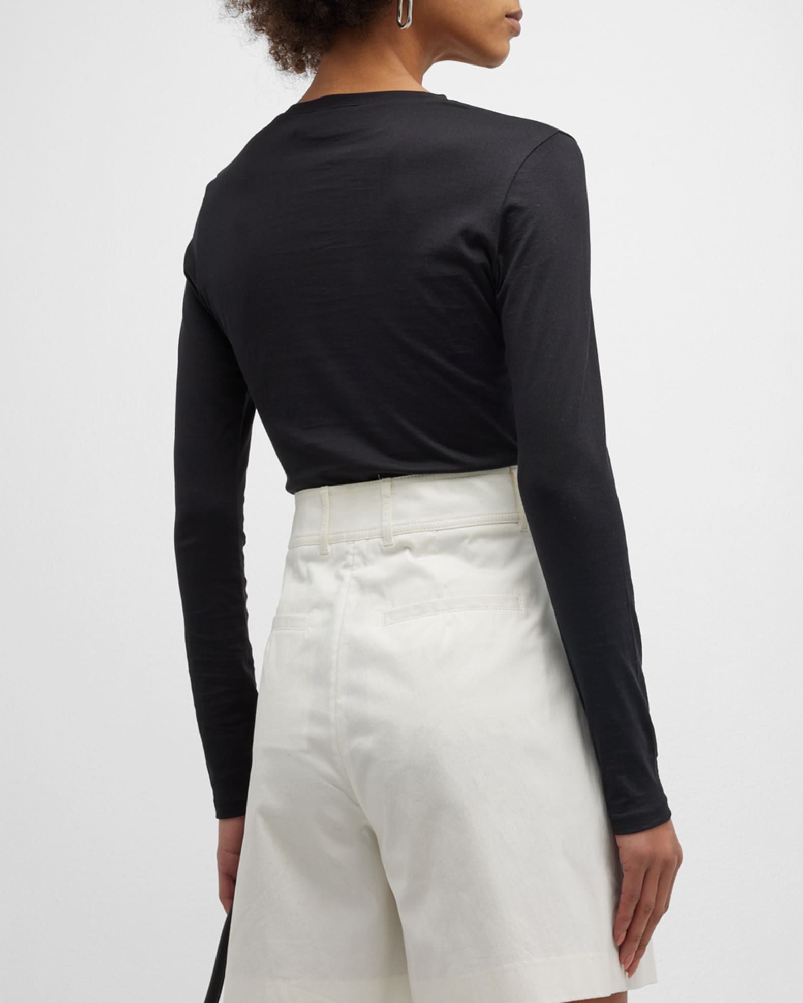 Theory Tiny Tee Long-Sleeve Cotton T-Shirt | Neiman Marcus