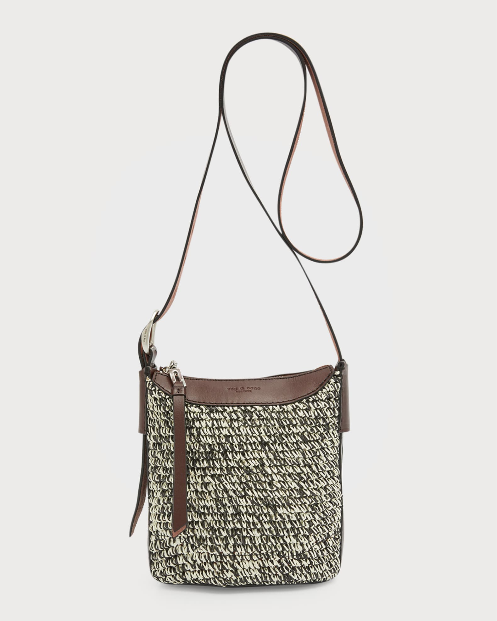 Rag & Bone Belize Mini Straw Bucket Bag | Neiman Marcus