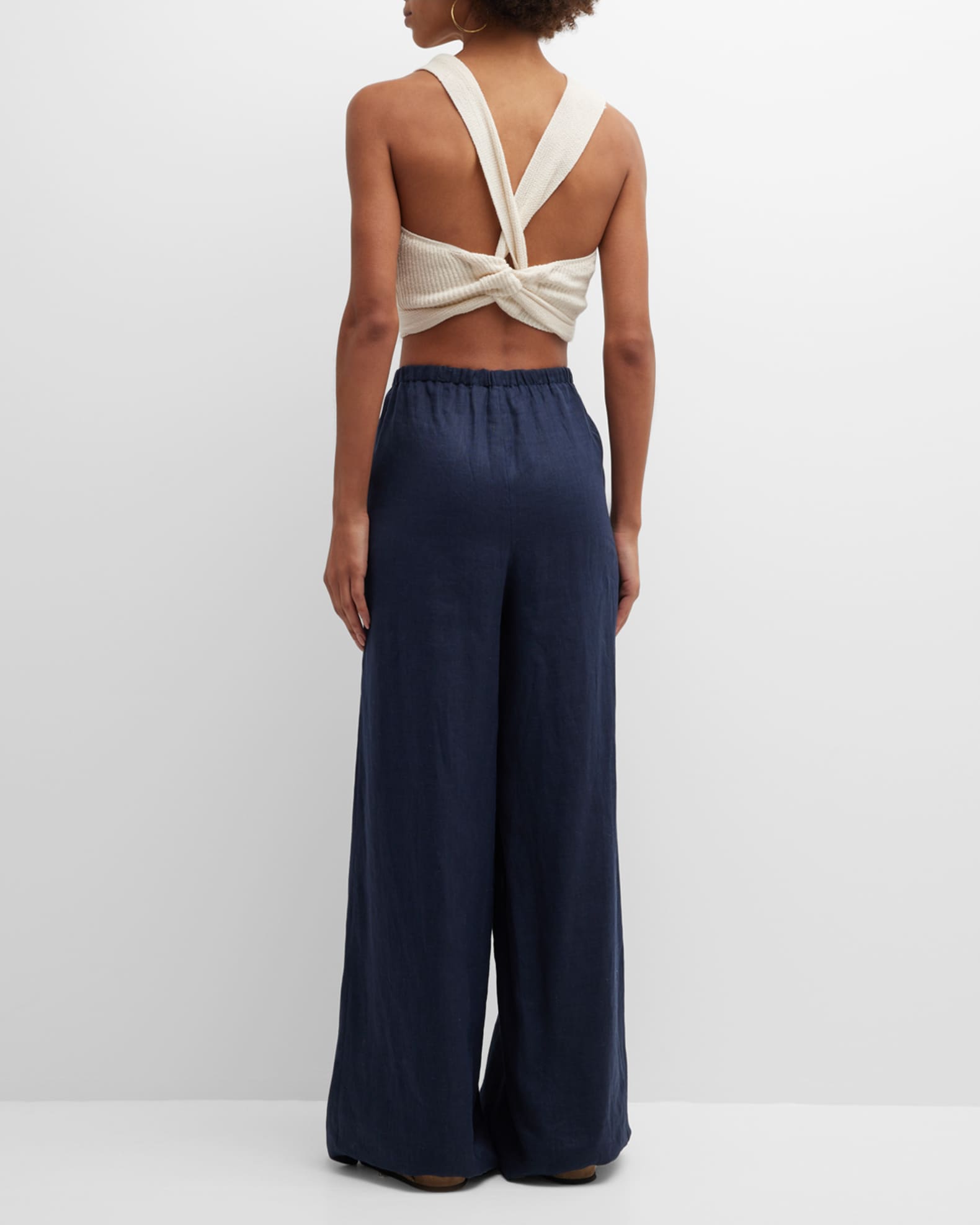 JOSLIN Sophia Wide-Leg Linen Palazzo Pants | Neiman Marcus