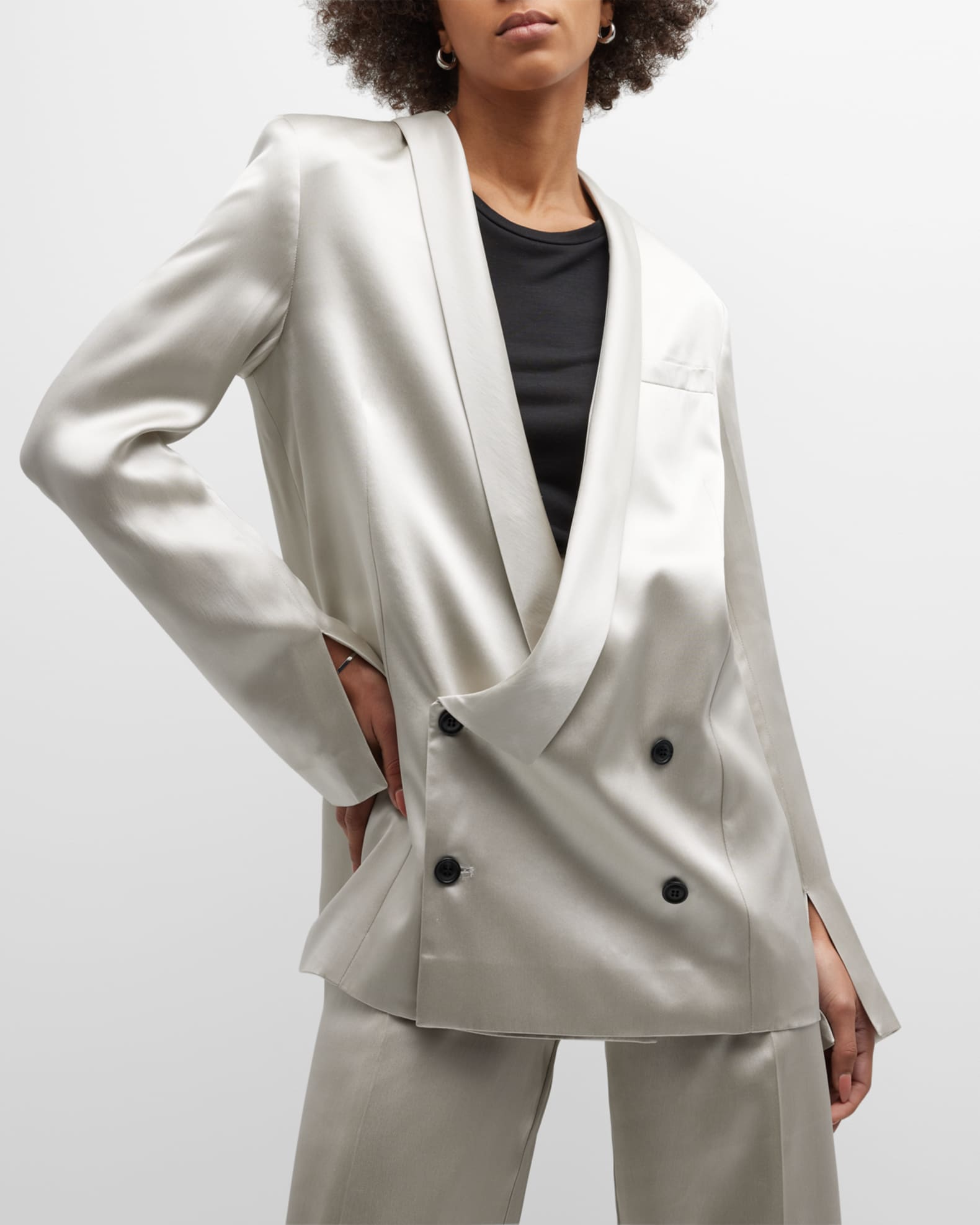BITE Studios Frame Silk Blazer | Neiman Marcus