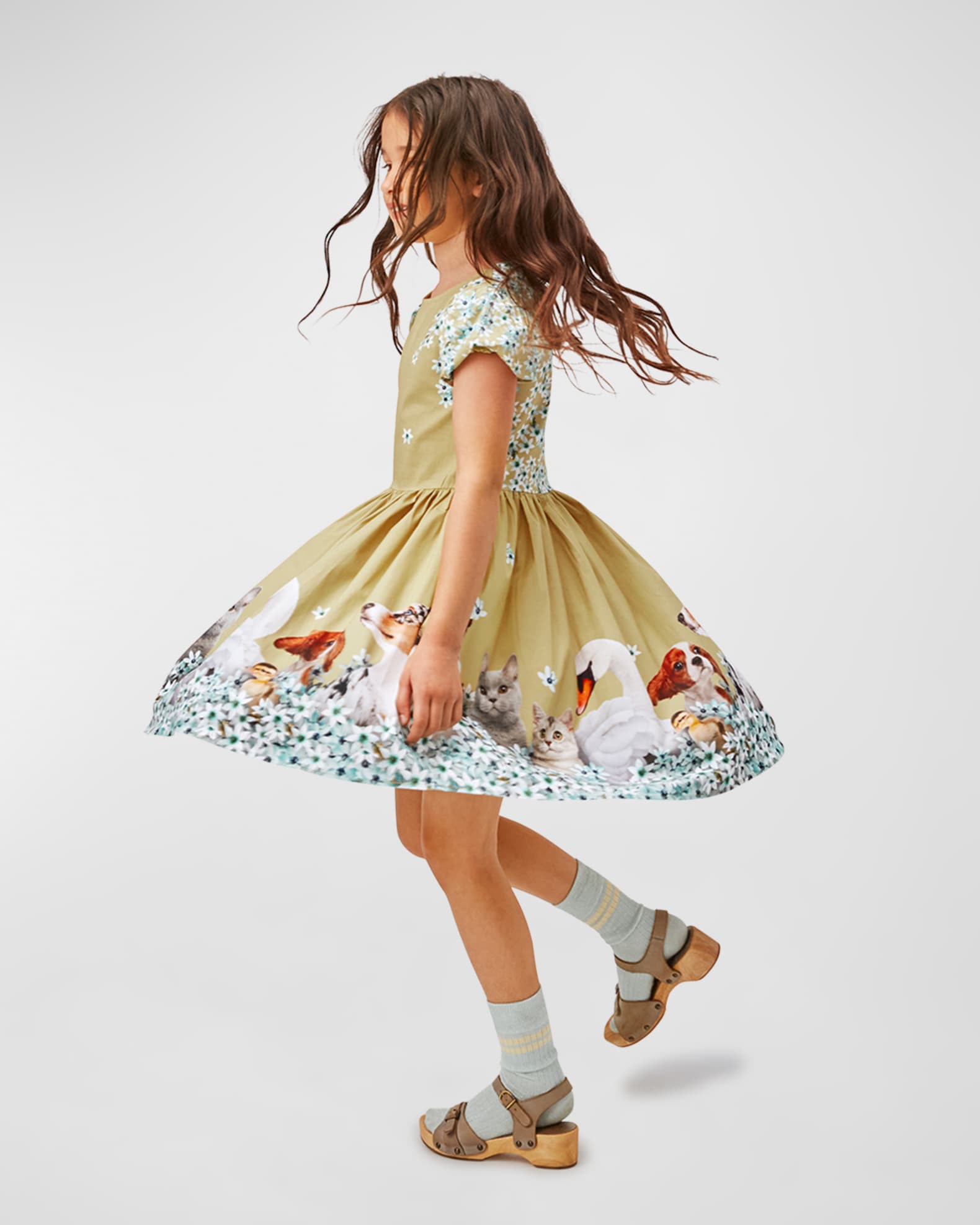 Molo Girl's Cyrilli Playful Floral & Animal-Print Dress, Size 2-6 ...