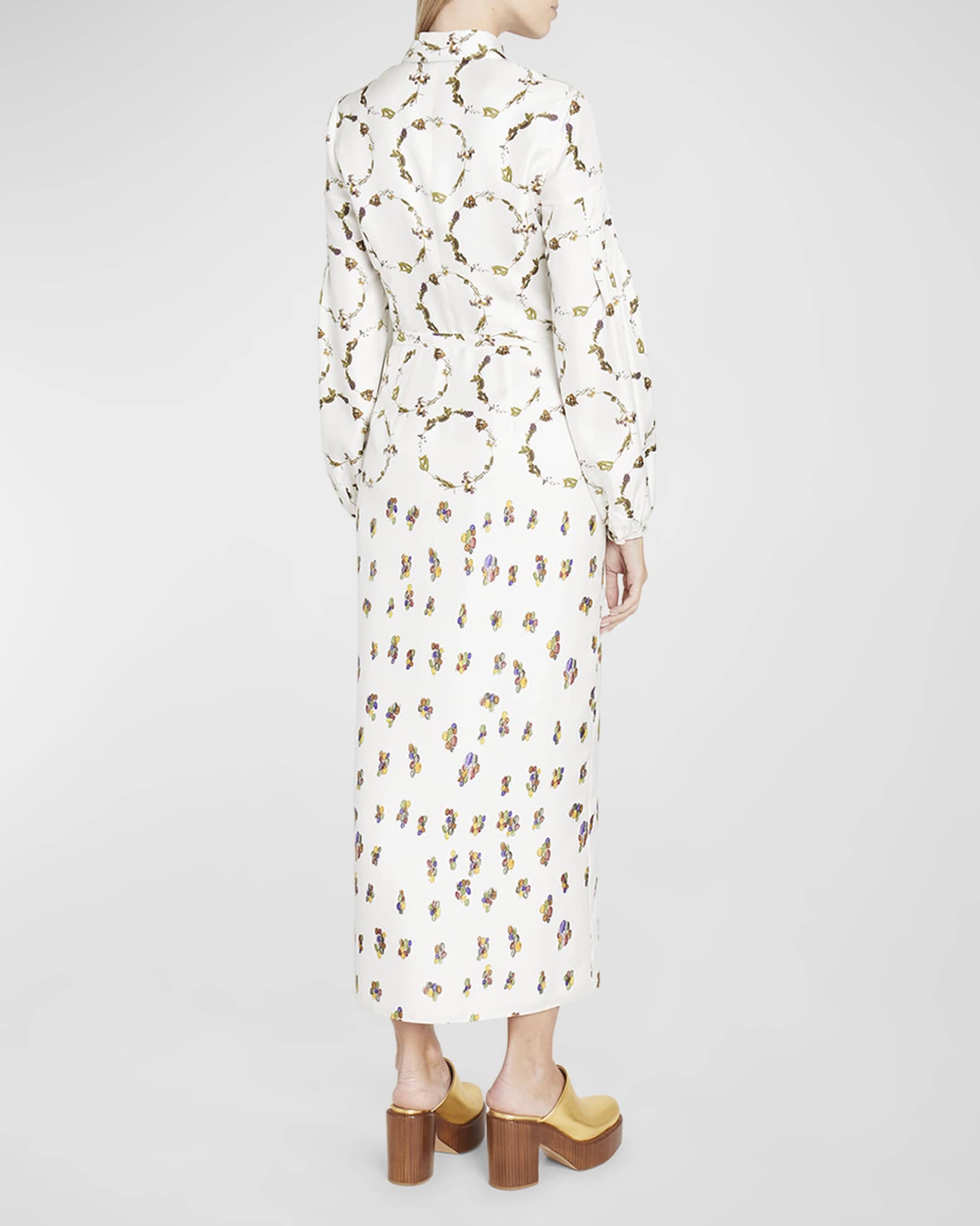 Gabriela Hearst Mauri Floral-Print Silk Maxi Shirtdress | Neiman Marcus