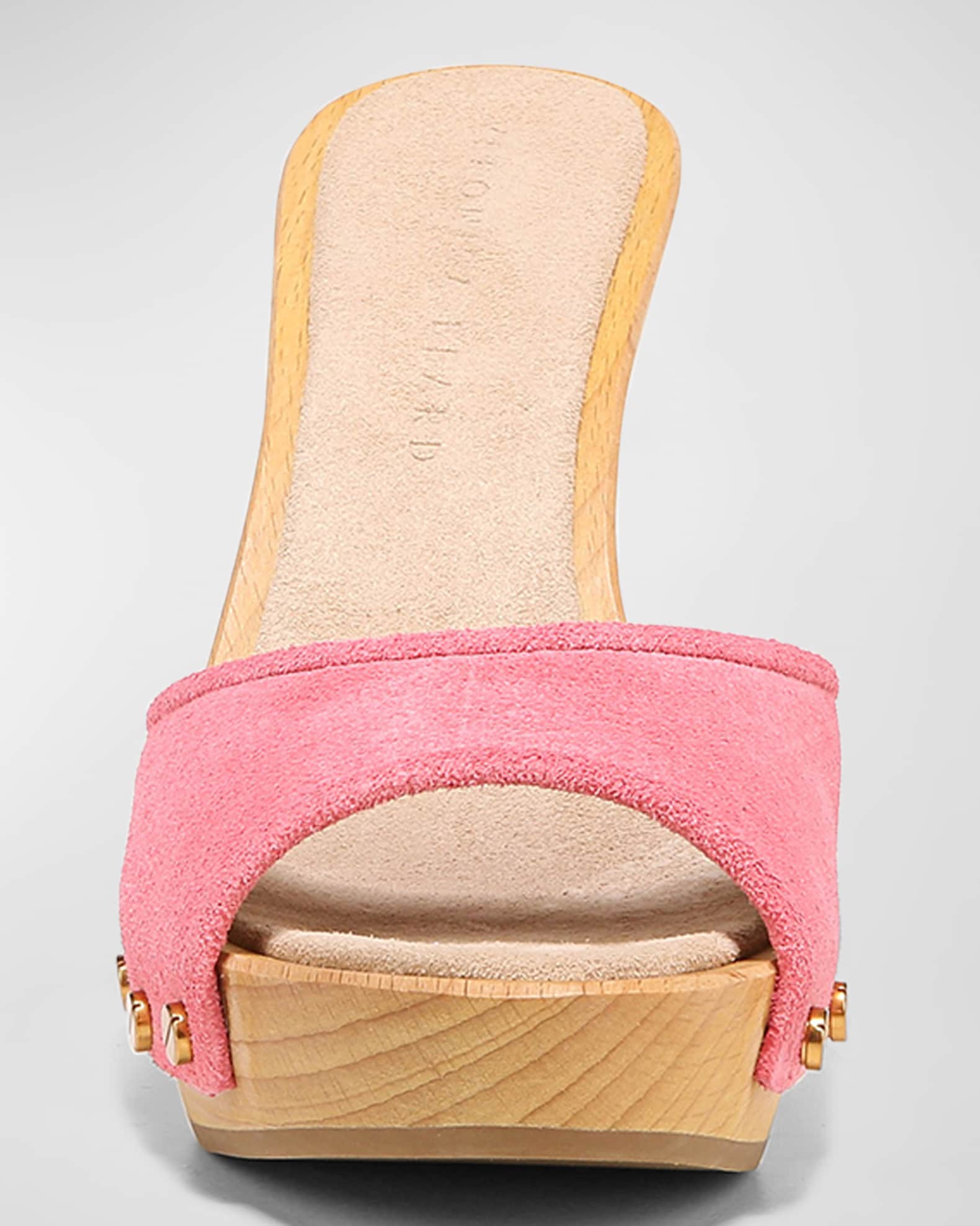 Veronica Beard Layne Suede Slide Clog Sandals | Neiman Marcus