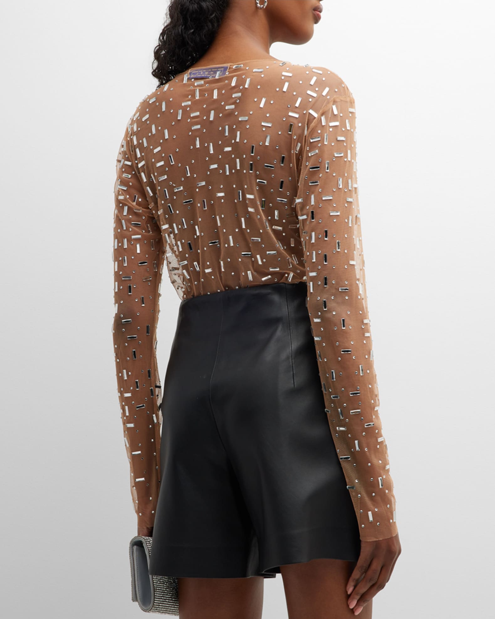 IN THE MOOD FOR LOVE Cey Crystal Mesh Top | Neiman Marcus