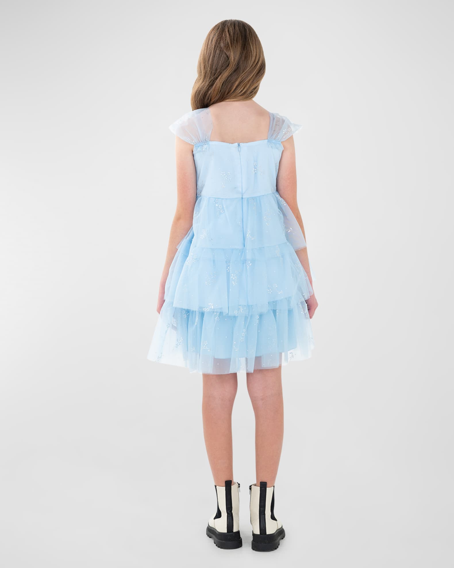 Girl's Brielle Tiered Layered Tulle Dresses | Neiman Marcus